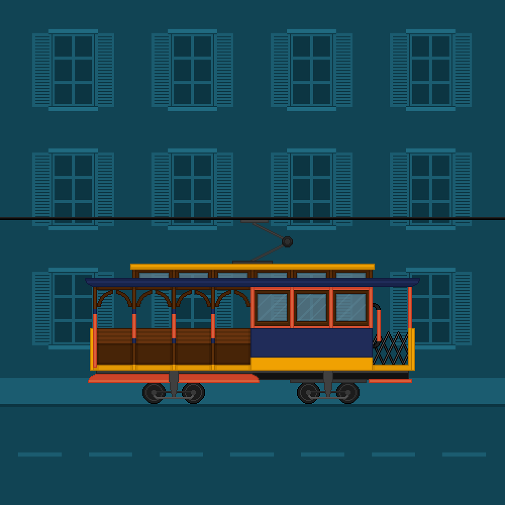 Pixilart - Colorful Cable Car by Curry-Boy