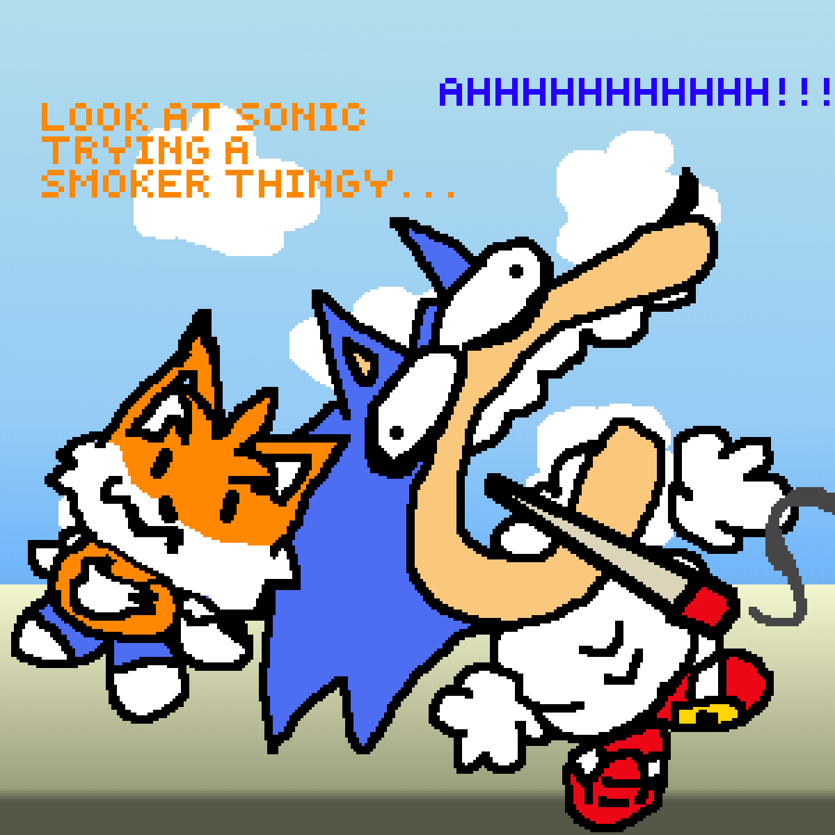 Pixilart - Sonic and tails go to get a Smoker by Vocals