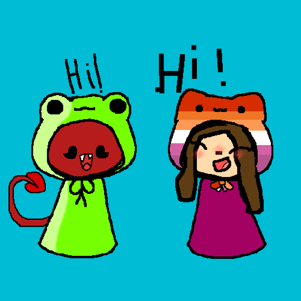 Pixilart - cat and frog LGBTQ hoodie base by Seive