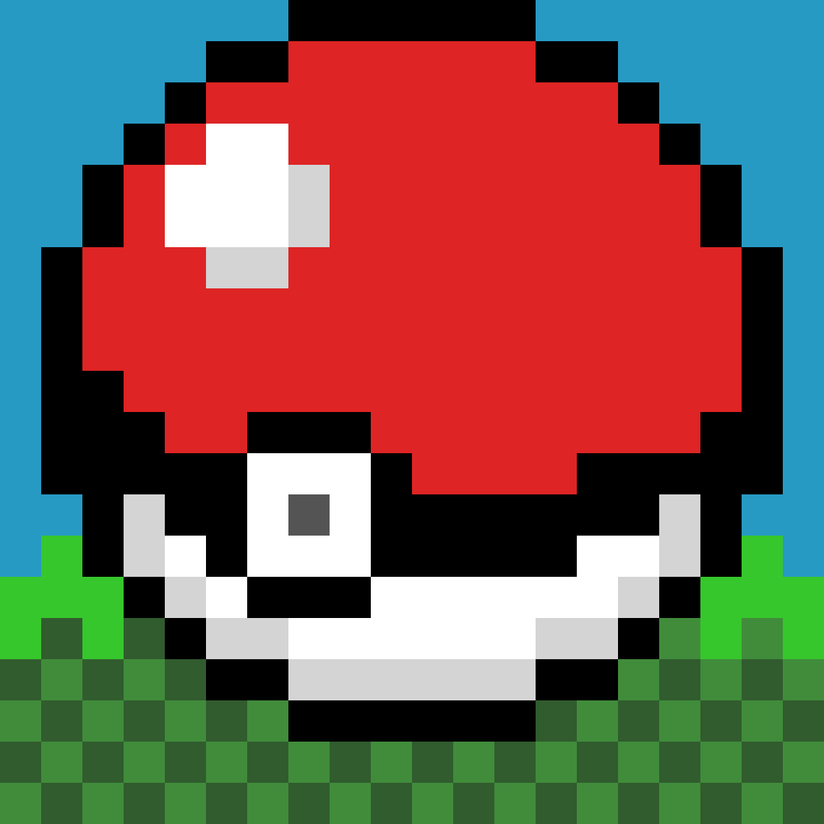Pixilart - Pokeball in a Grass by EnzoZaNa