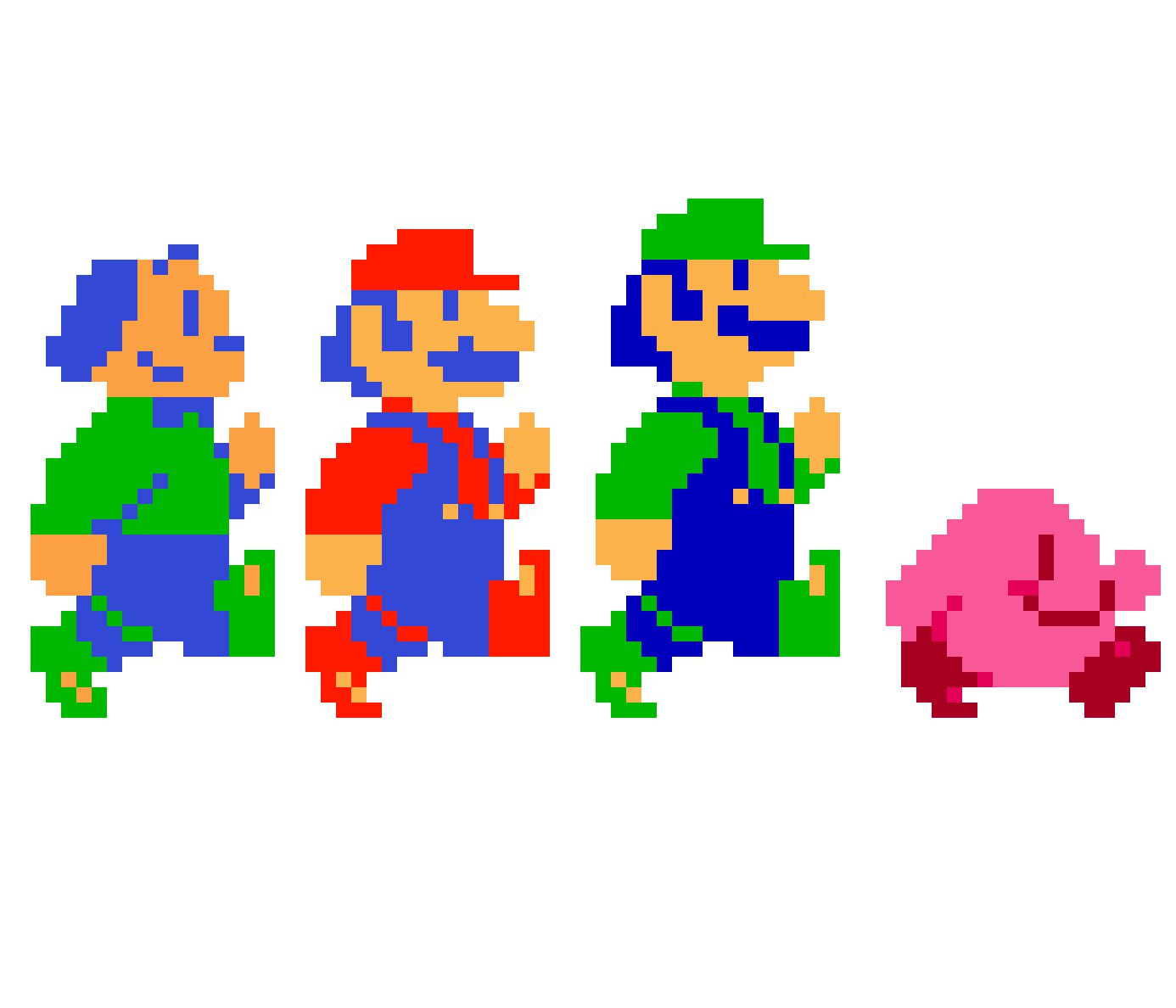 Pixilart - Maxy,Mario,Luigi AND Kirby by Maxy-dog