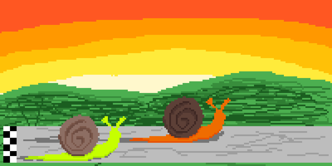 Pixilart - Snails racing by AmberTitan2