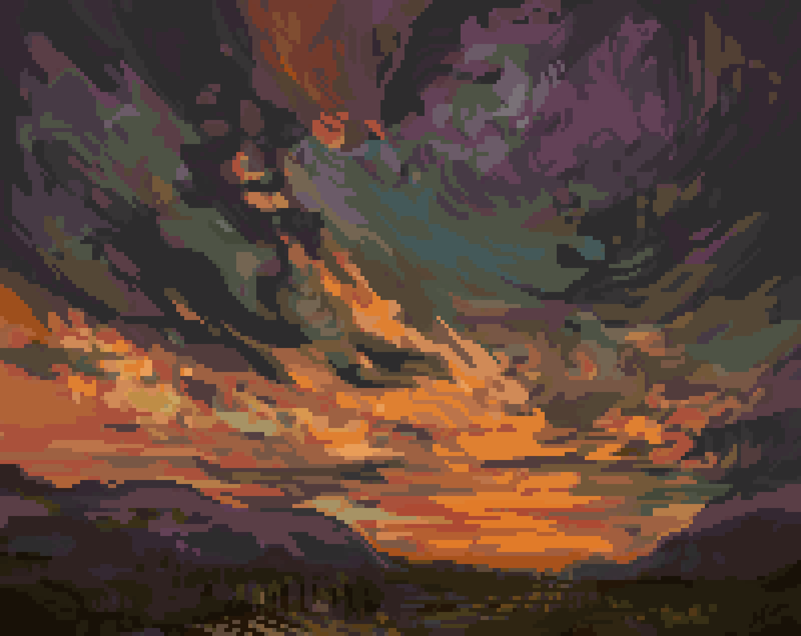 Pixilart - sunset painting by hexh