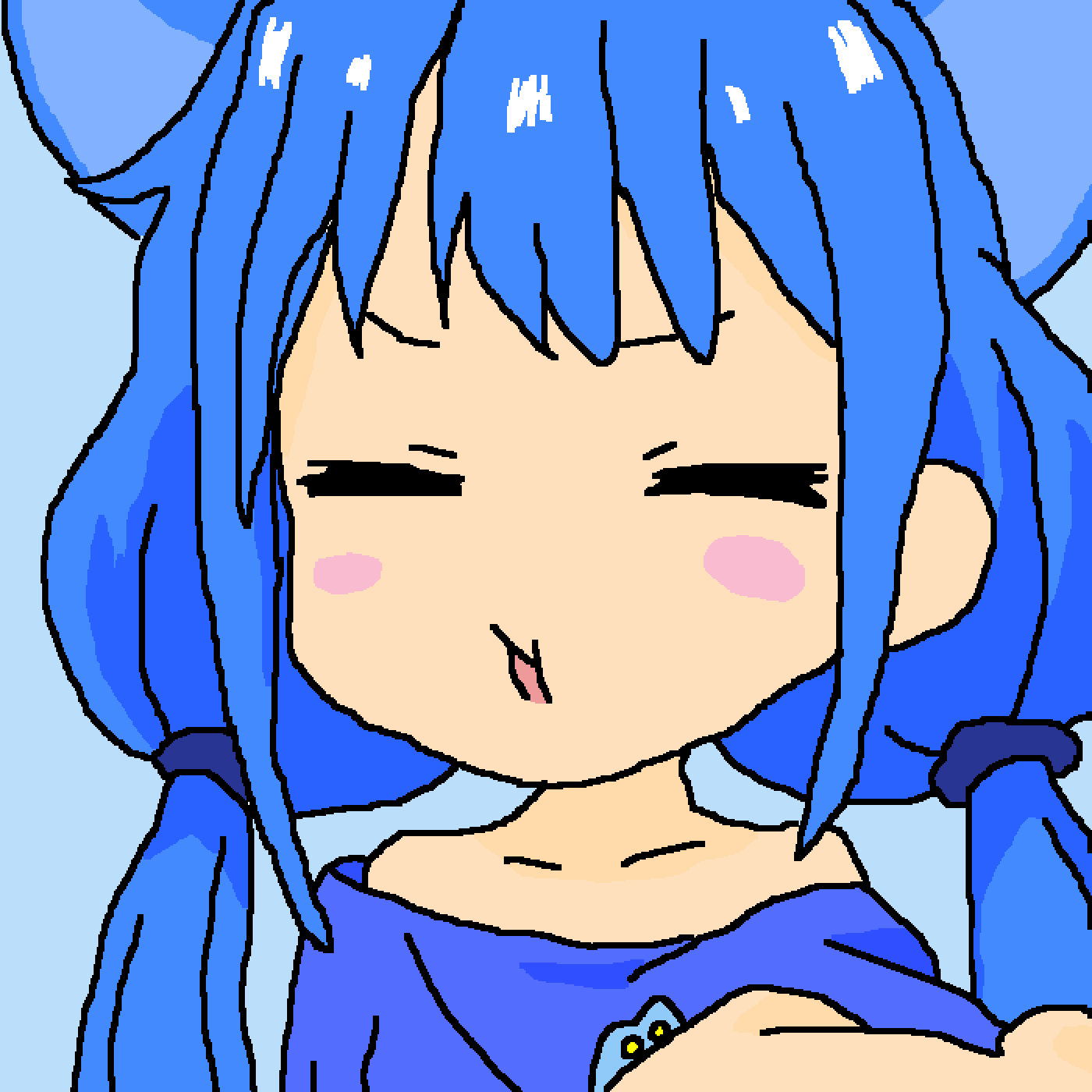 Pixilart - Blue cat girl by xXCALLXx