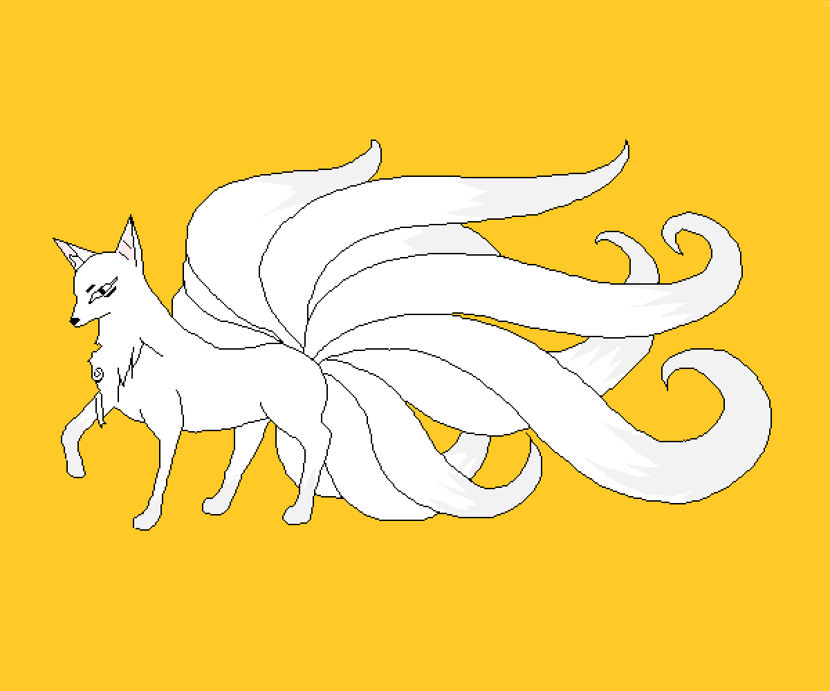 Pixilart - Kitsune (Ninetails) Base winter the fox by Gus199