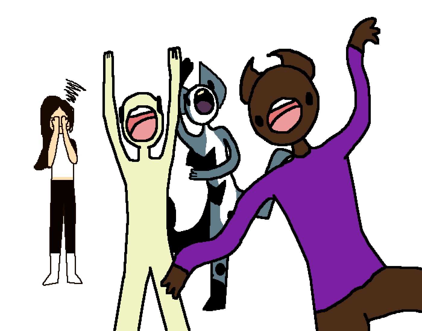 Pixilart - 4 person base by BIRDSareCUTElol