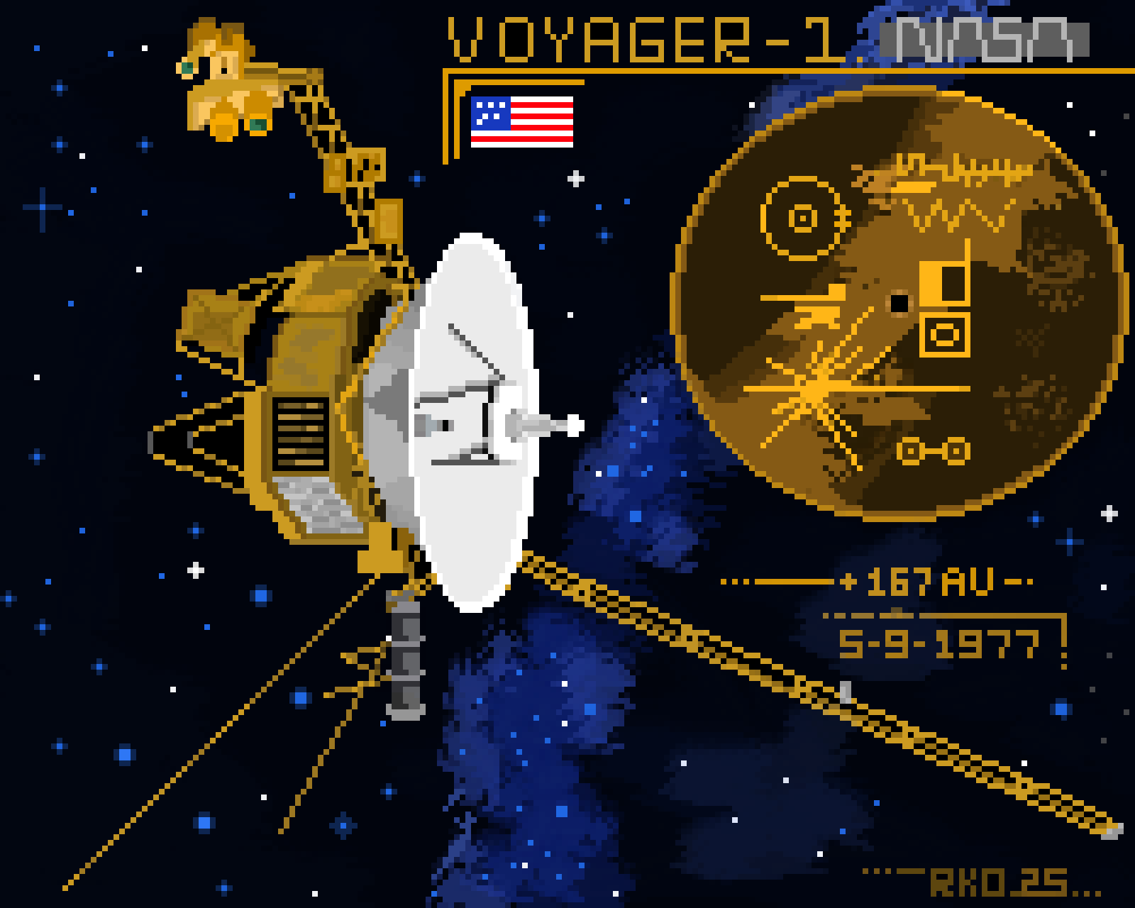 Pixilart - Voyager-1 space probe. by RKOofficial