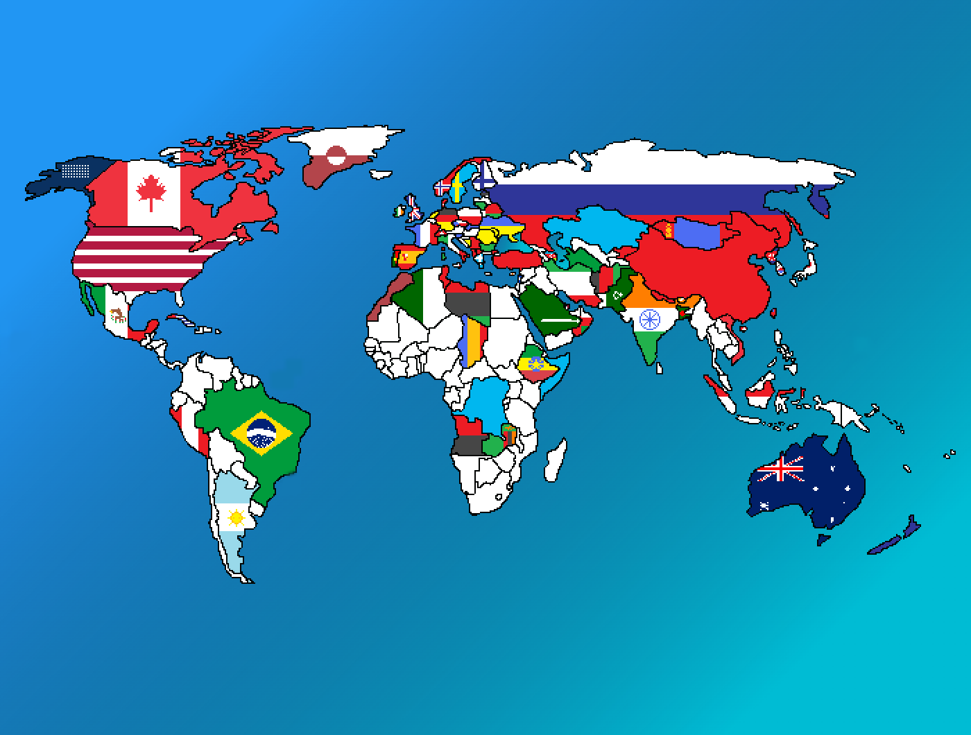 Pixilart - World Map Flag by Orbitss