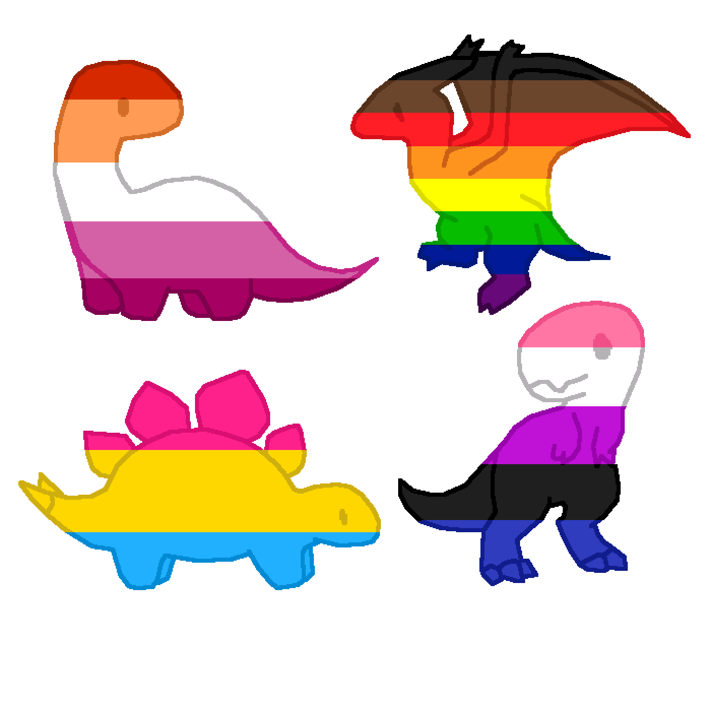 Pixilart - Pride Dino! by GoblinNB