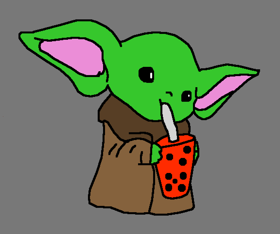 Pixilart - Yoda Drinking Boba by BlueAxolotl123