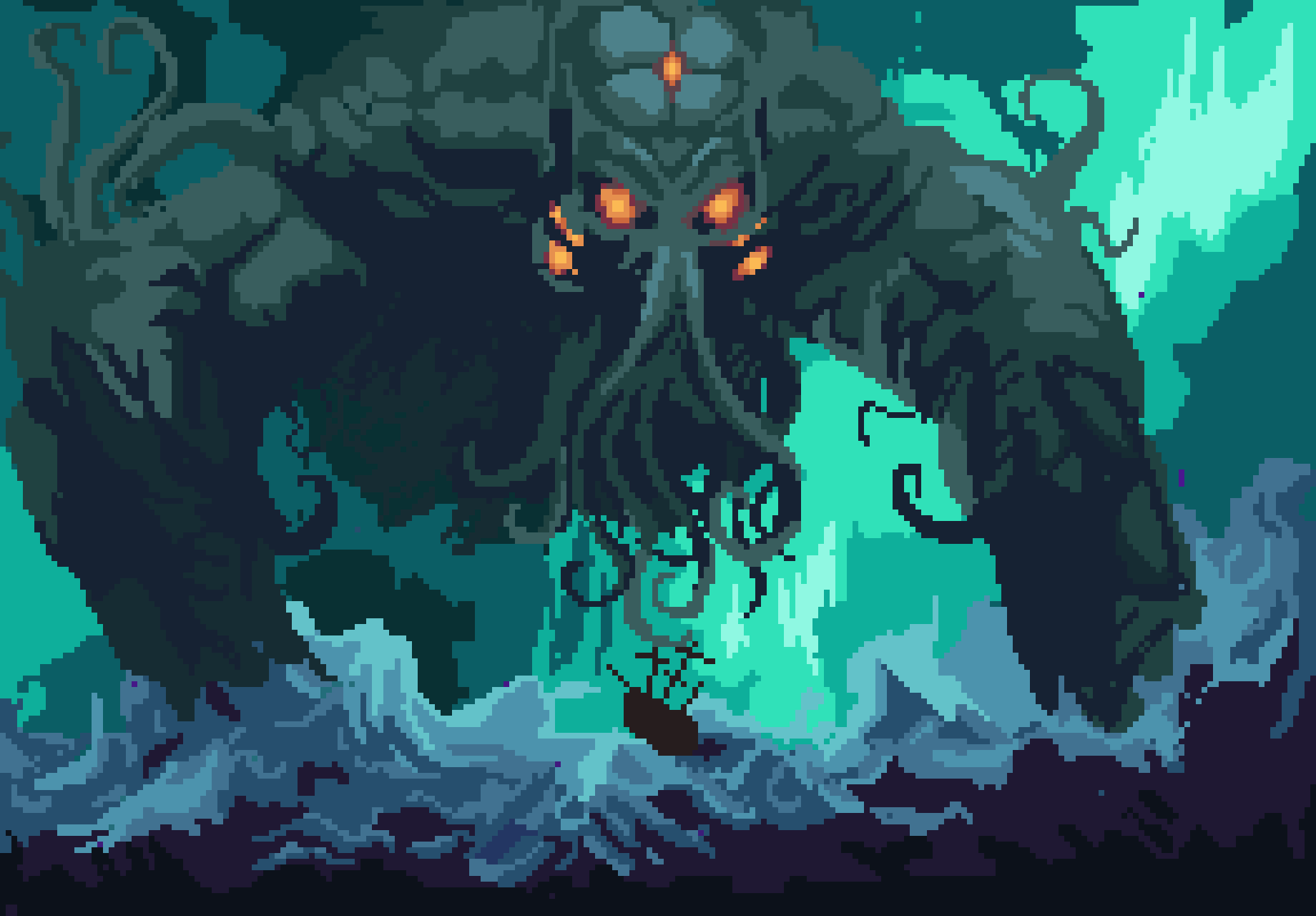 Pixilart - CUTHULU DEAD GOD cropped by BIG-FROG