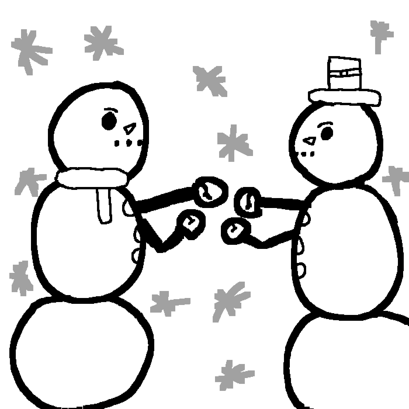 Pixilart - Snowman Boxing Match Base by Lil-Penguin