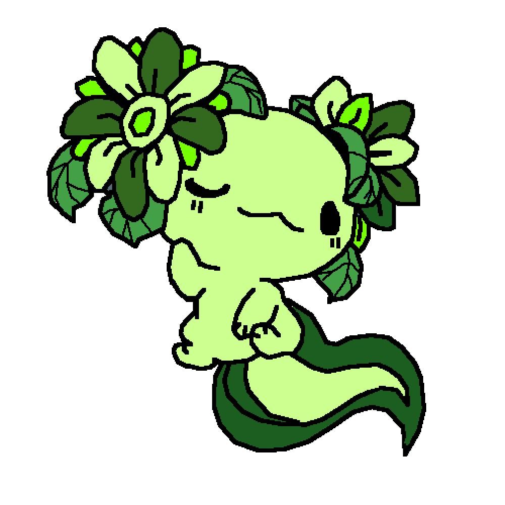 Pixilart - Green axolotl by softball-lover9