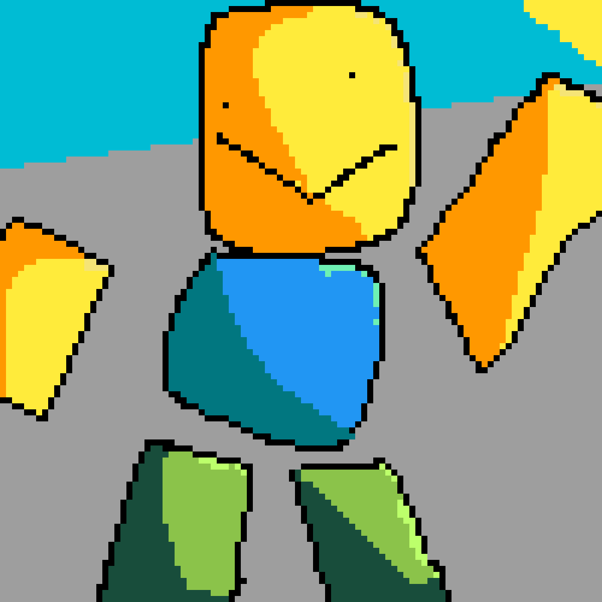 Pixilart - roblox noob by PxlArtCre8or