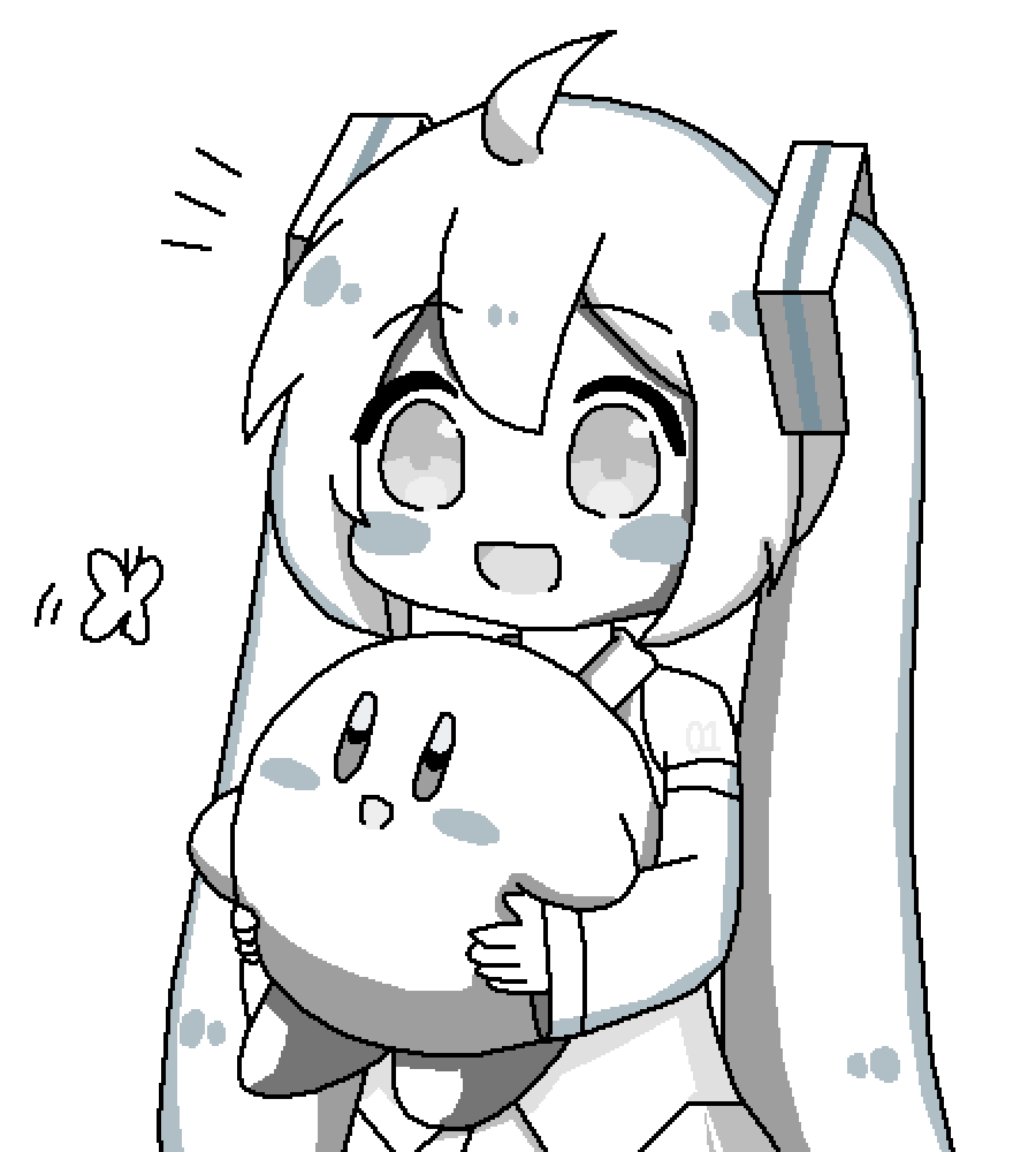 Pixilart - Miku and Kirby base by tornadoJohn16