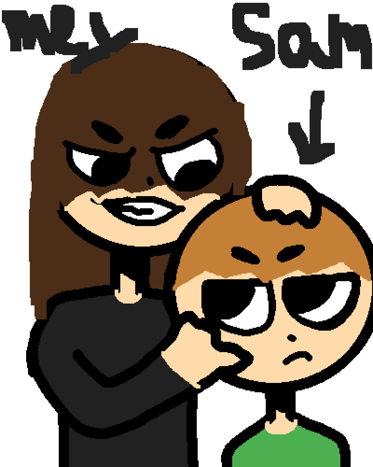 Pixilart - Me and my friend Sam 🤗🤗🤗🤗 by I-feel-lonely