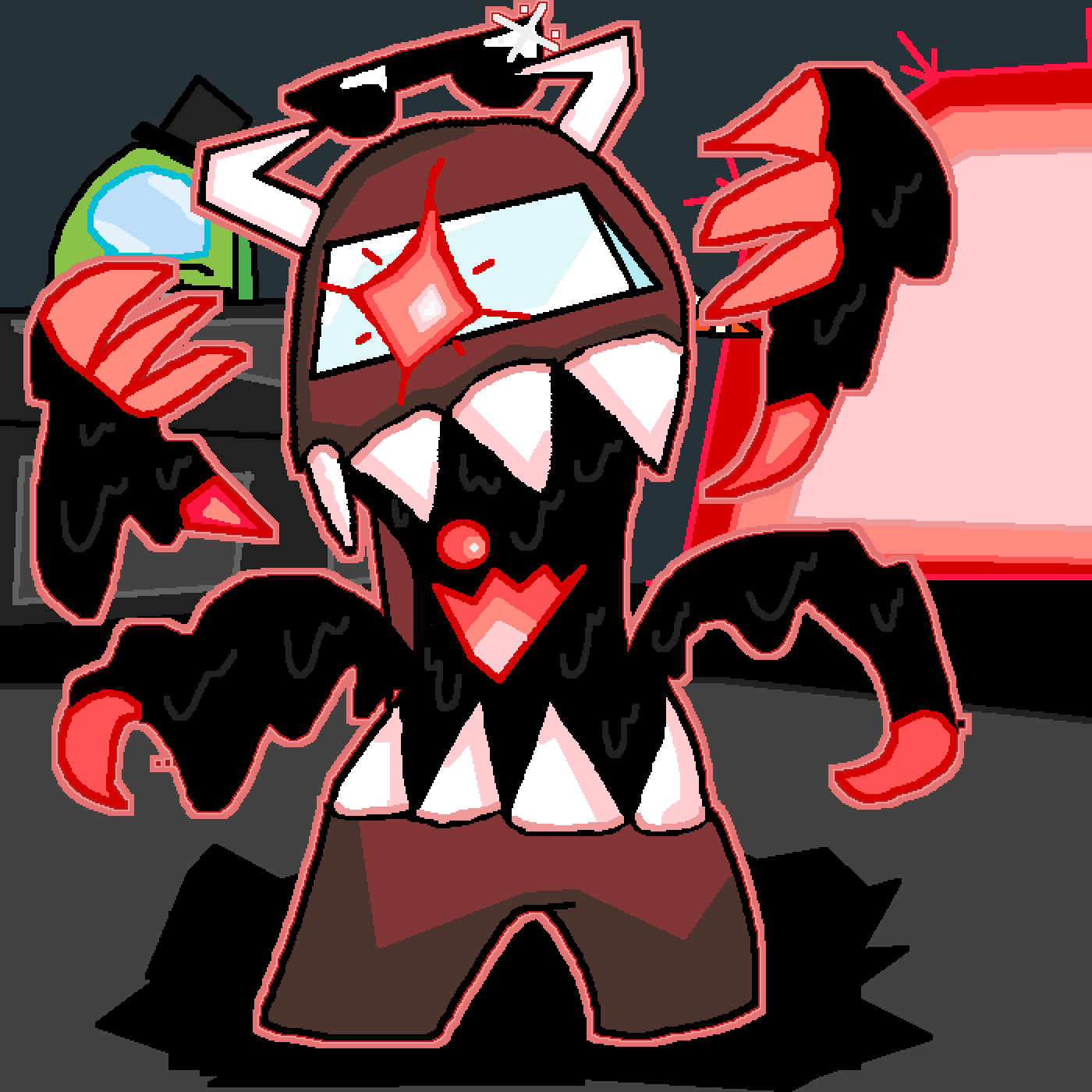 Pixilart - BossTJH Among us parasite form by BossTJH