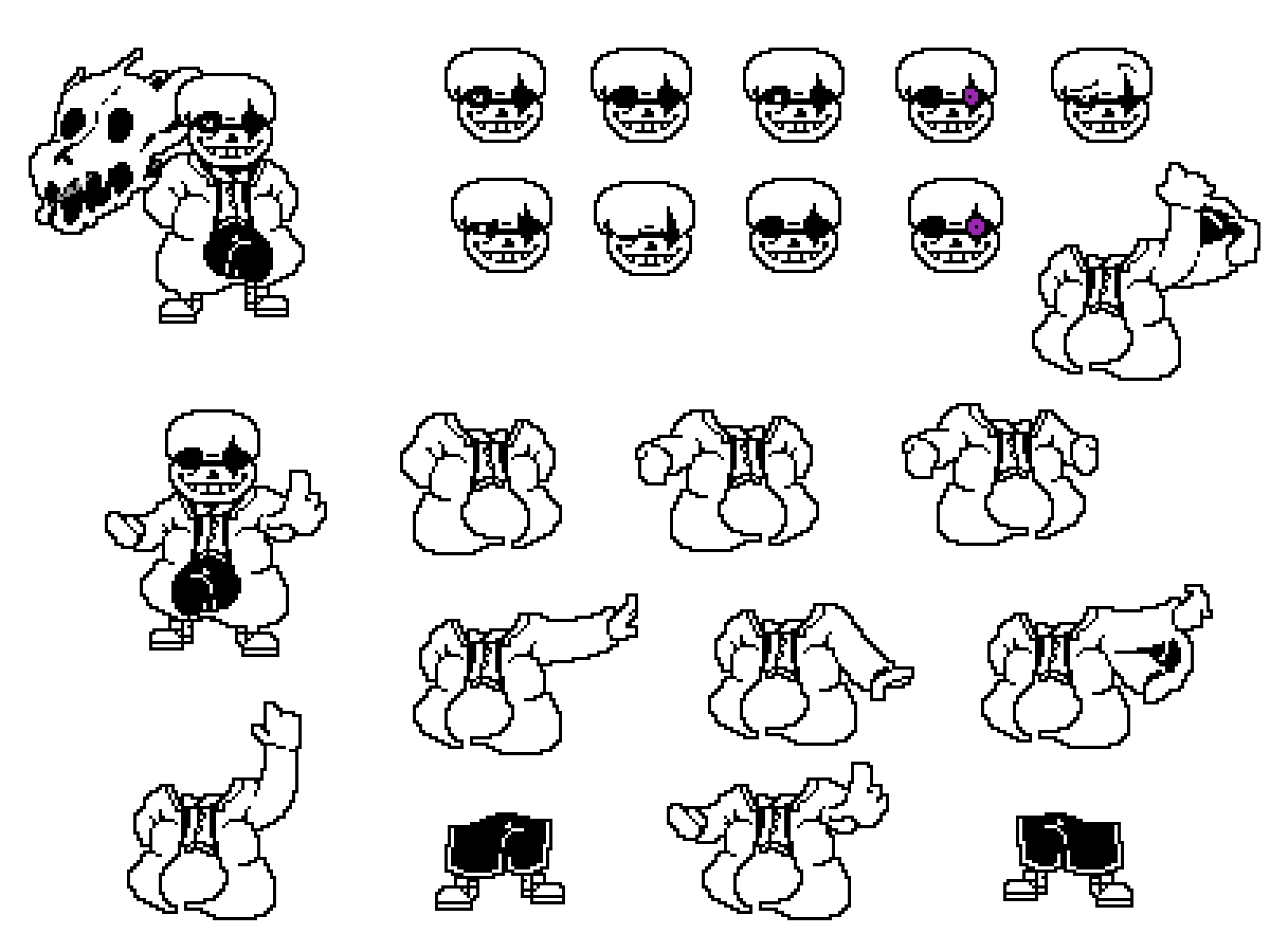 Pixilart - epic promised sans sprite sheet by negativetale