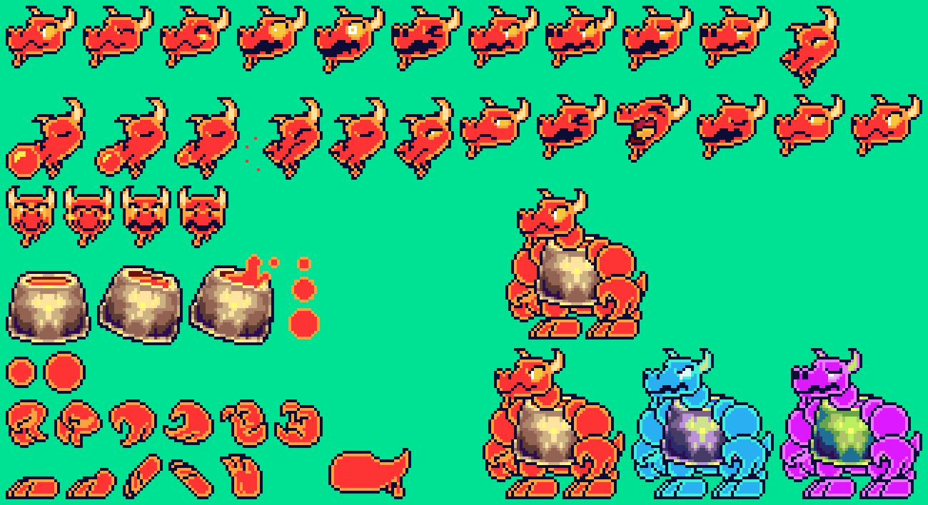 Pixilart - Lava dragon sprites by EyeLord