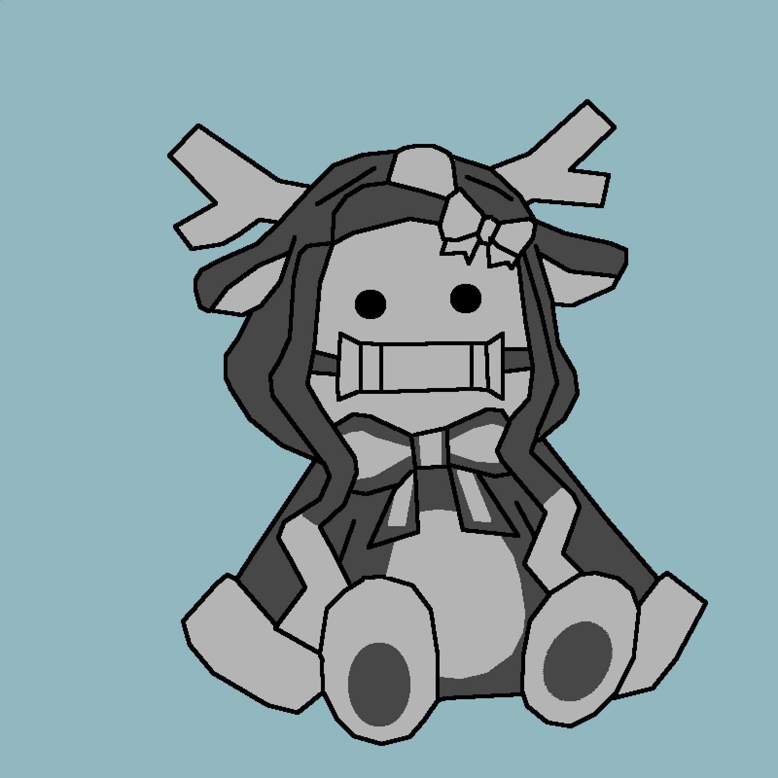 Pixilart - Nezuko Reindeer Base by JJK4Life