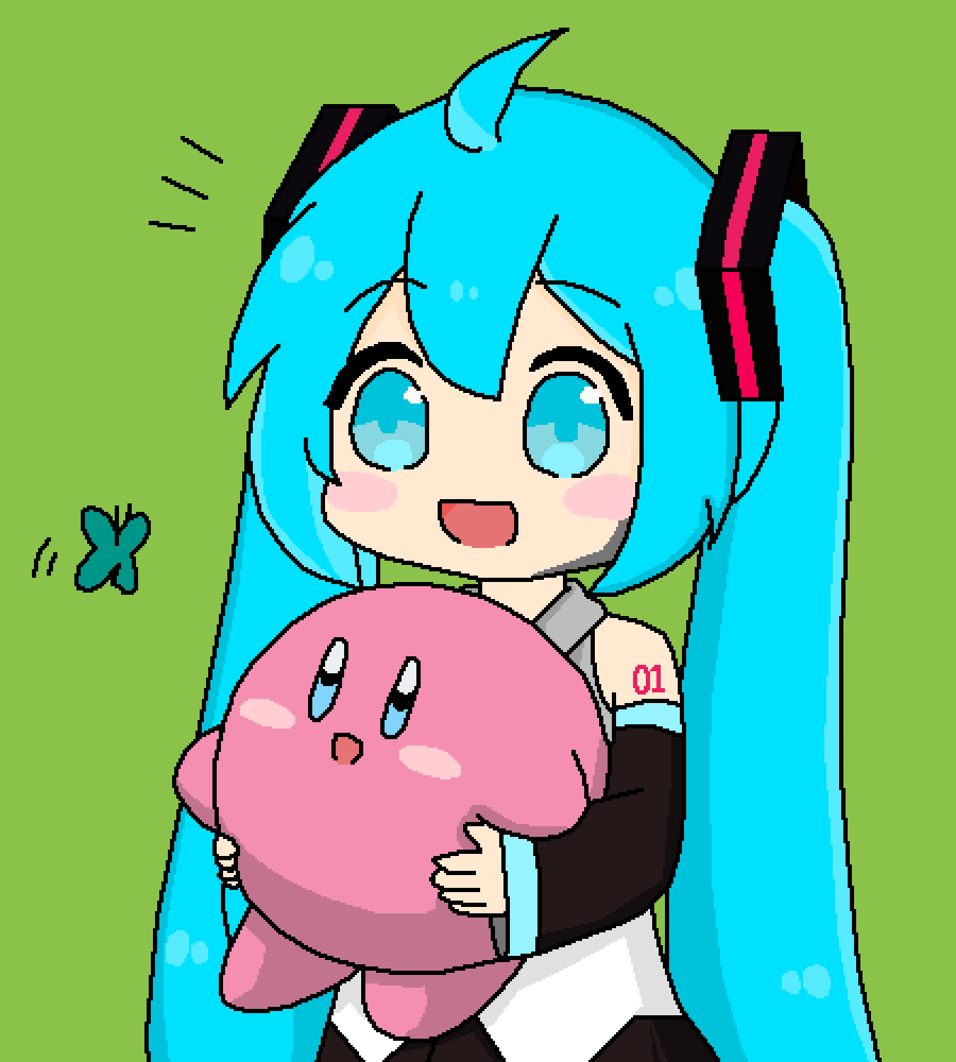Pixilart - Miku and Kirby by Loreli