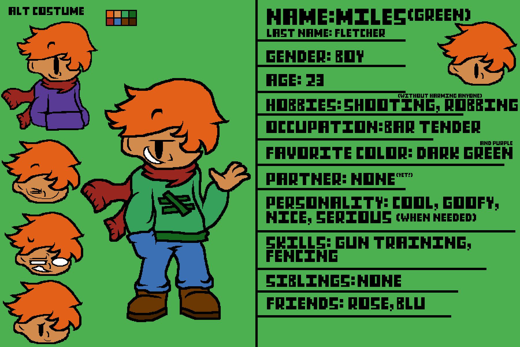 Pixilart - Official Green reference sheet! by BlueboxDude