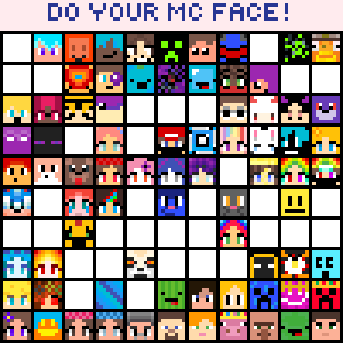 Pixilart - Draw Your MC Face! by tiktoker45