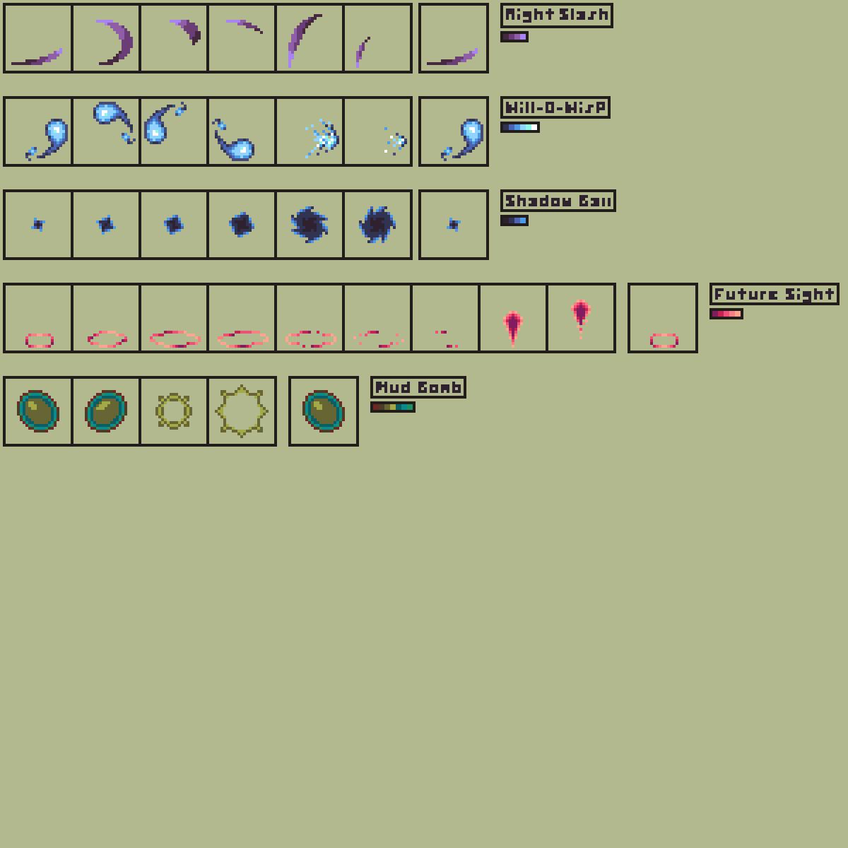 Pixilart - spritesheet Pokemon moves by Ga9