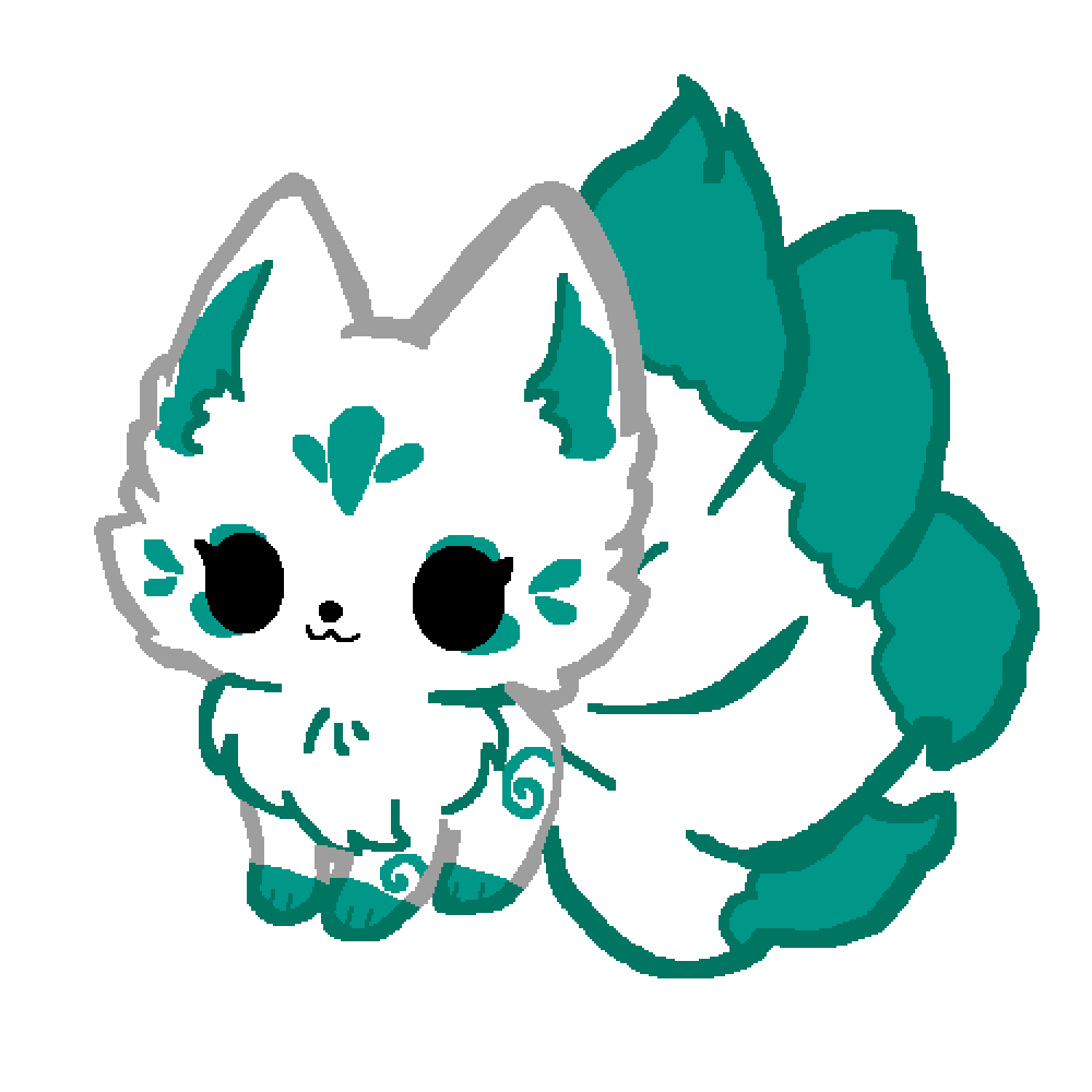 Pixilart - Rainbow Kitsune Fox by ruv000