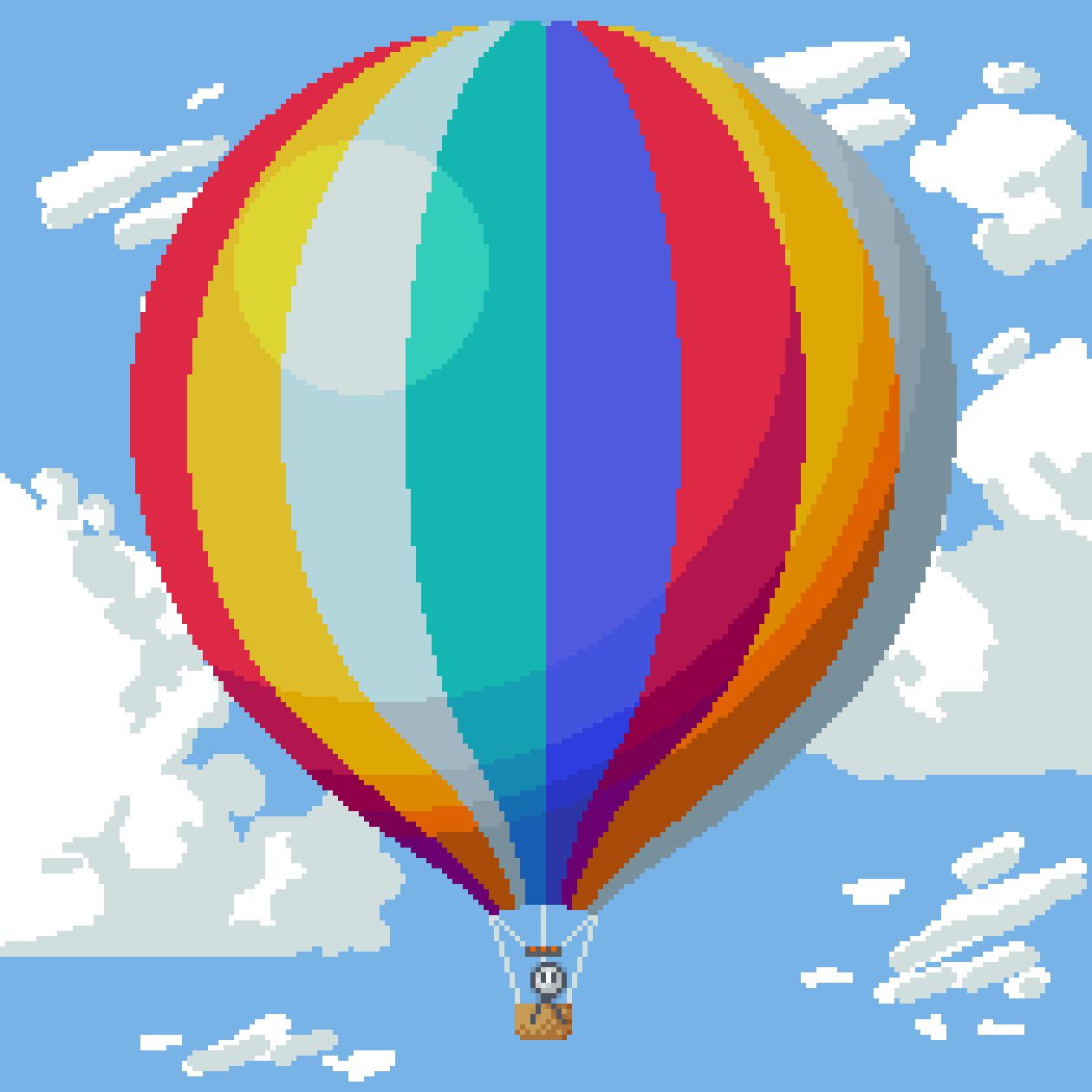 Pixilart - Hot air balloon by CalvinJupiter95