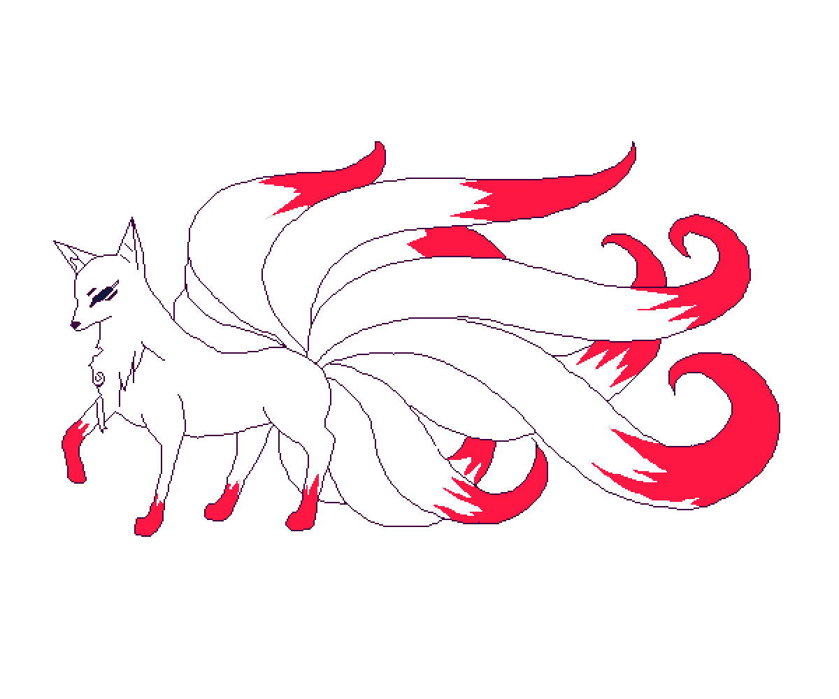 Pixilart - Kitsune (Ninetails) by SilverFawn