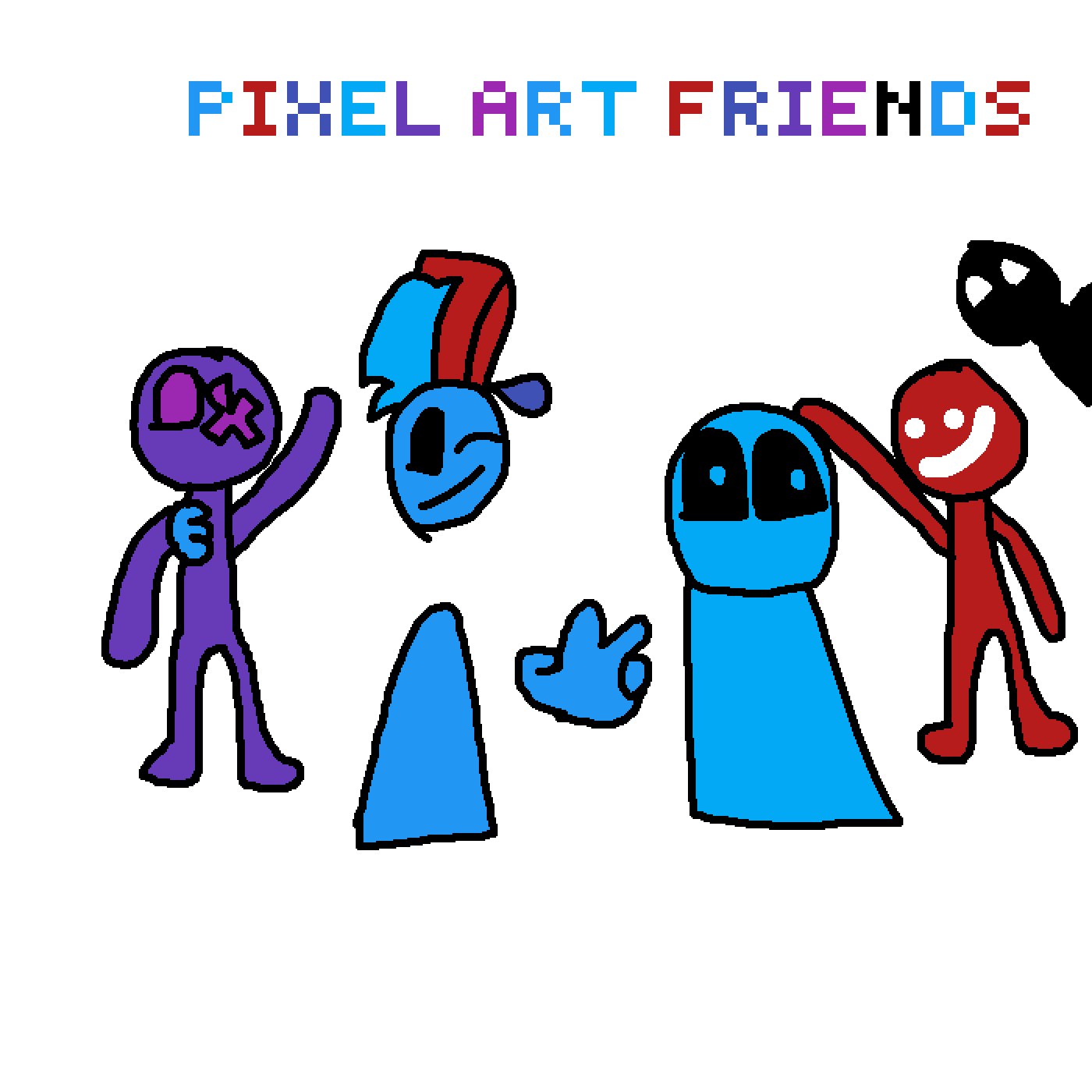 Pixilart - pixel art friends by luffy-BF