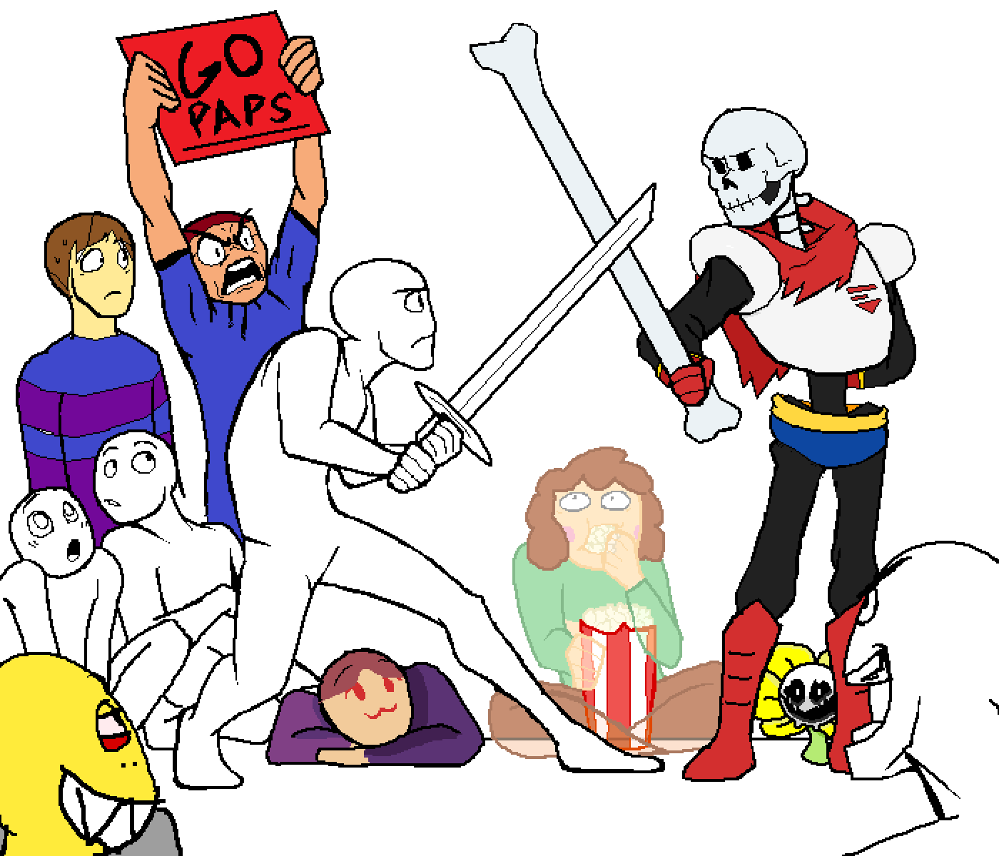 Pixilart - battle with papyrus by 55drawer55
