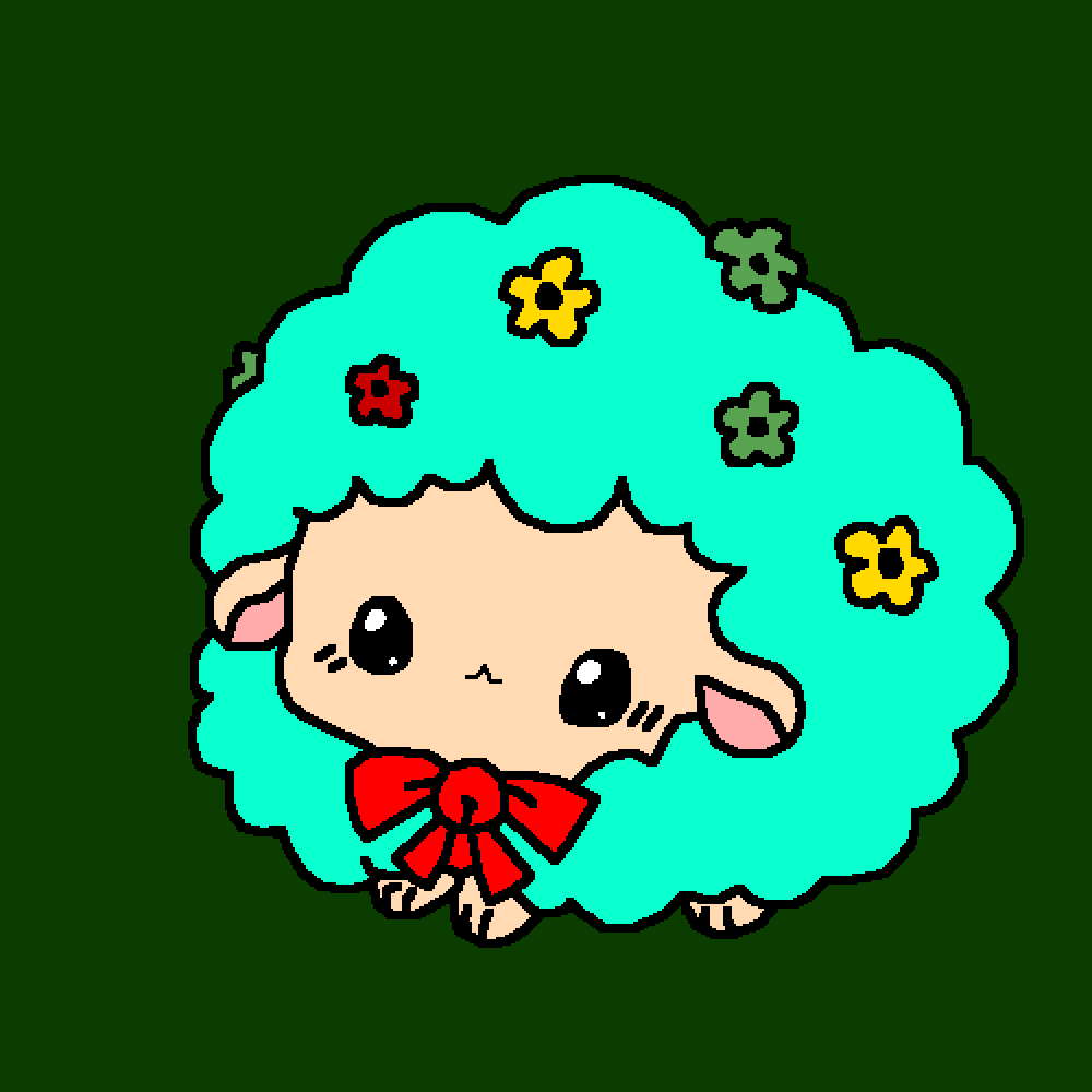 Pixilart - Cute Flower Sheep base by FlyingPixelDog7
