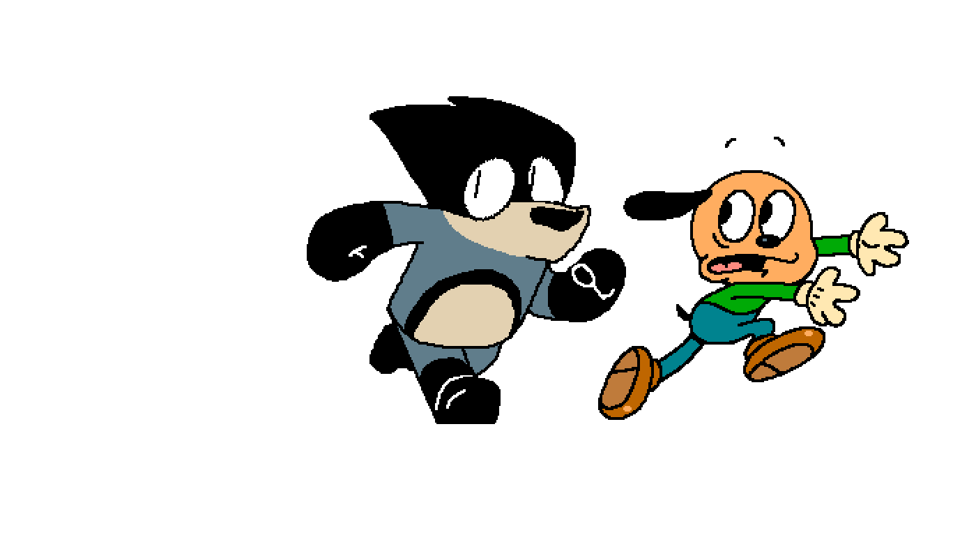 Pixilart - It's them, Running away from DANGER. by Randoperson7553