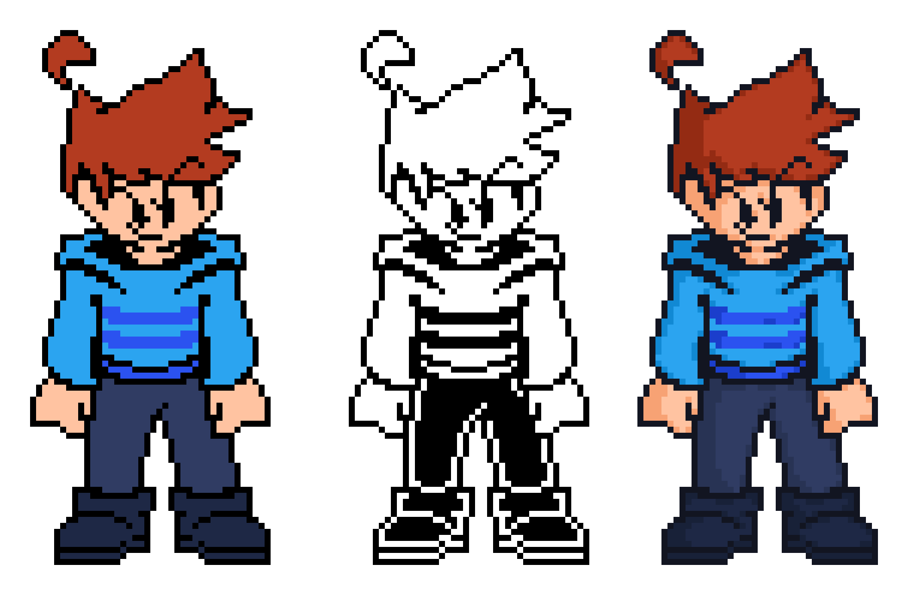 Pixilart - Undertale Blu sprite V3 by BlueboxDude