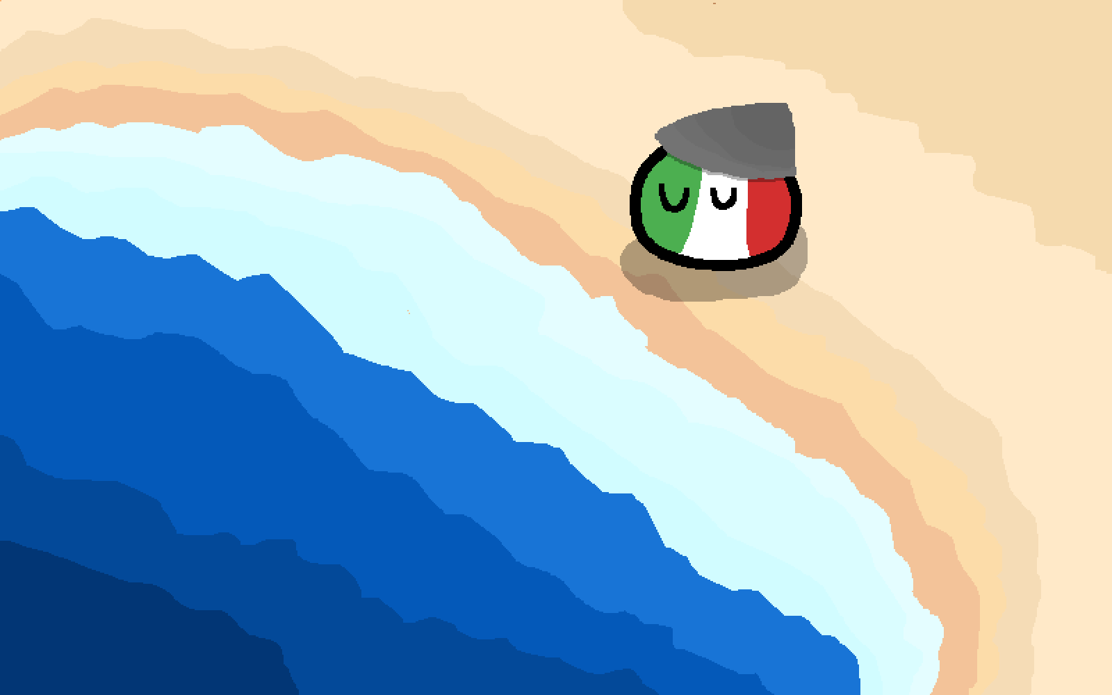 Pixilart - Italy Chilling on the Shoreline by Pyrobyte