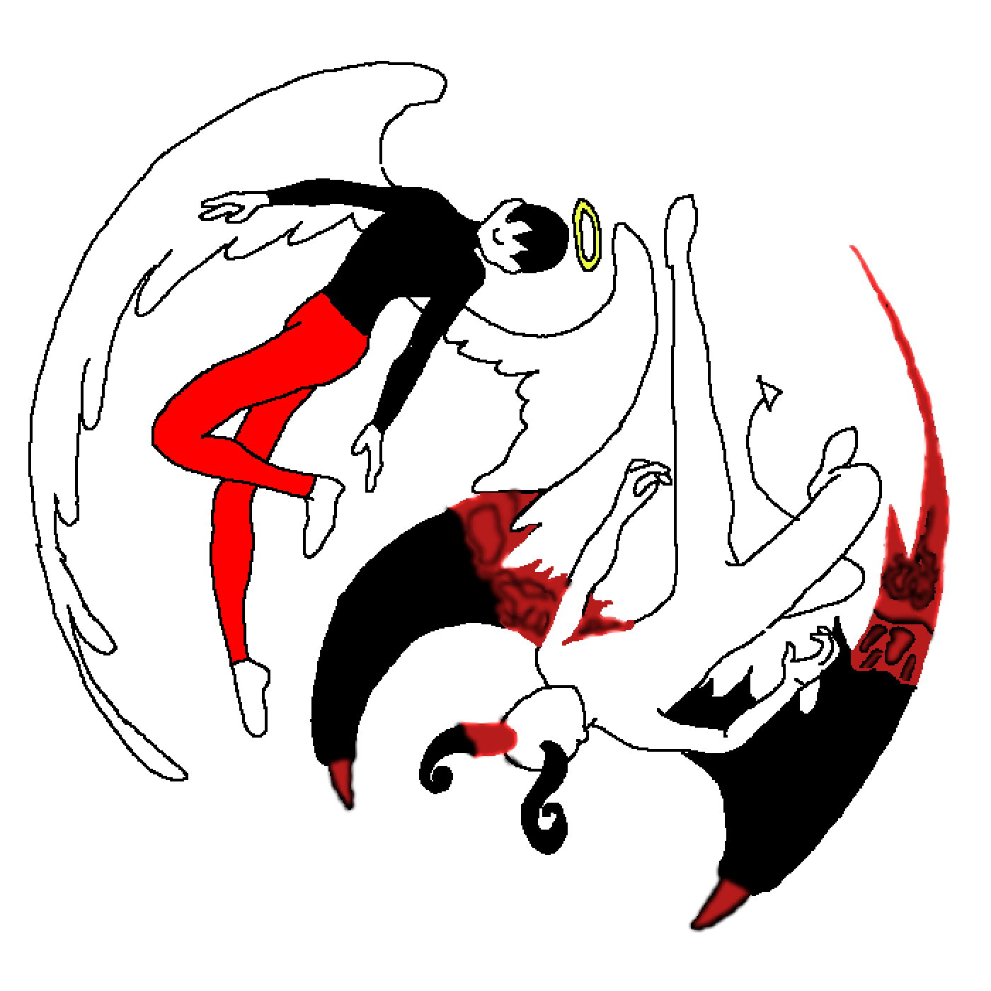 Pixilart - Angel and Devil base by idkartest