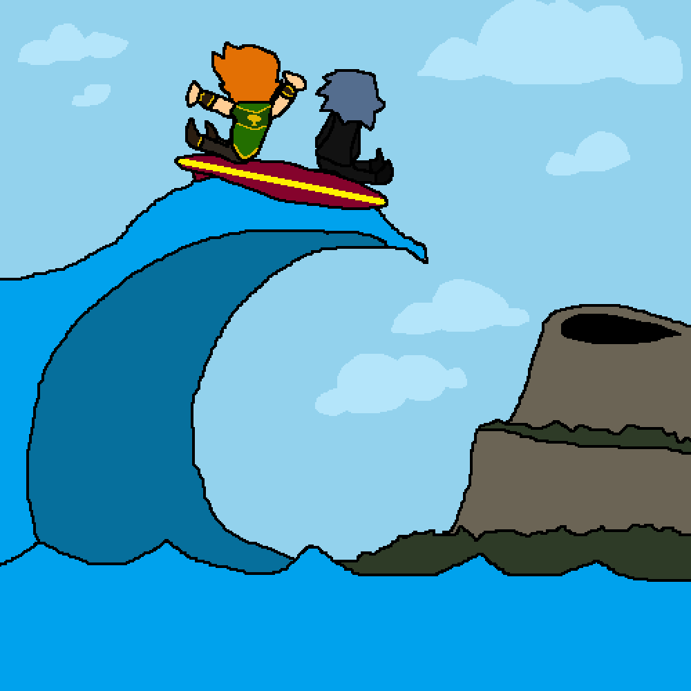 Pixilart - surfing tidal waves by thygameing