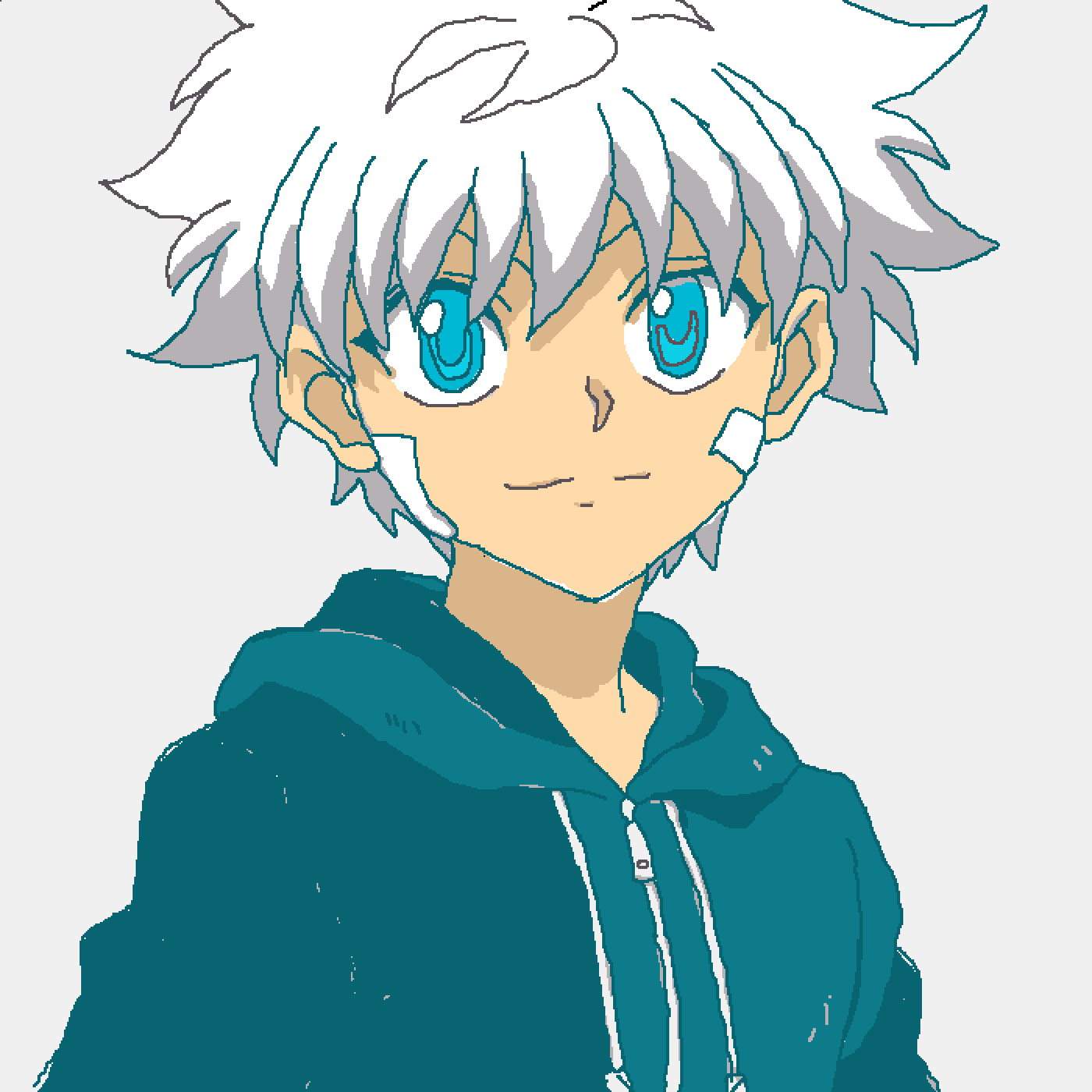 Pixilart - Killua Zoldyck Base by thearter