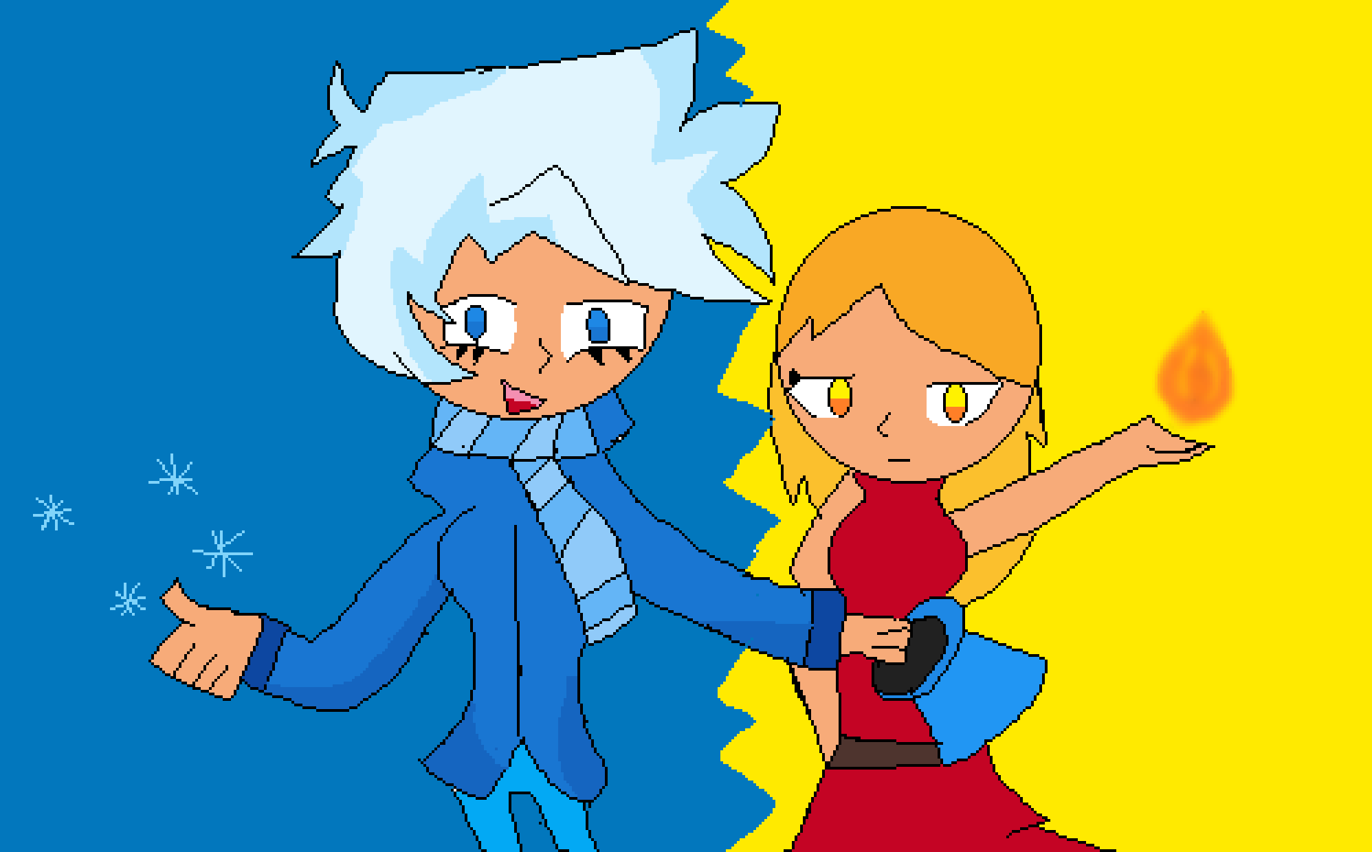 Pixilart - Heat and snow miser by Pico-From-Fnf