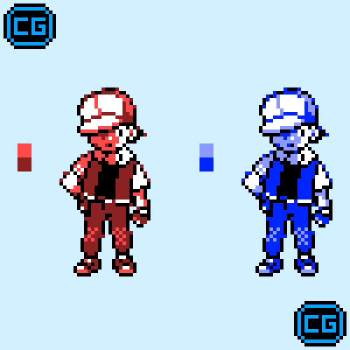 Pixilart - Pokémon Trainer Red/Blue by SpongeChris