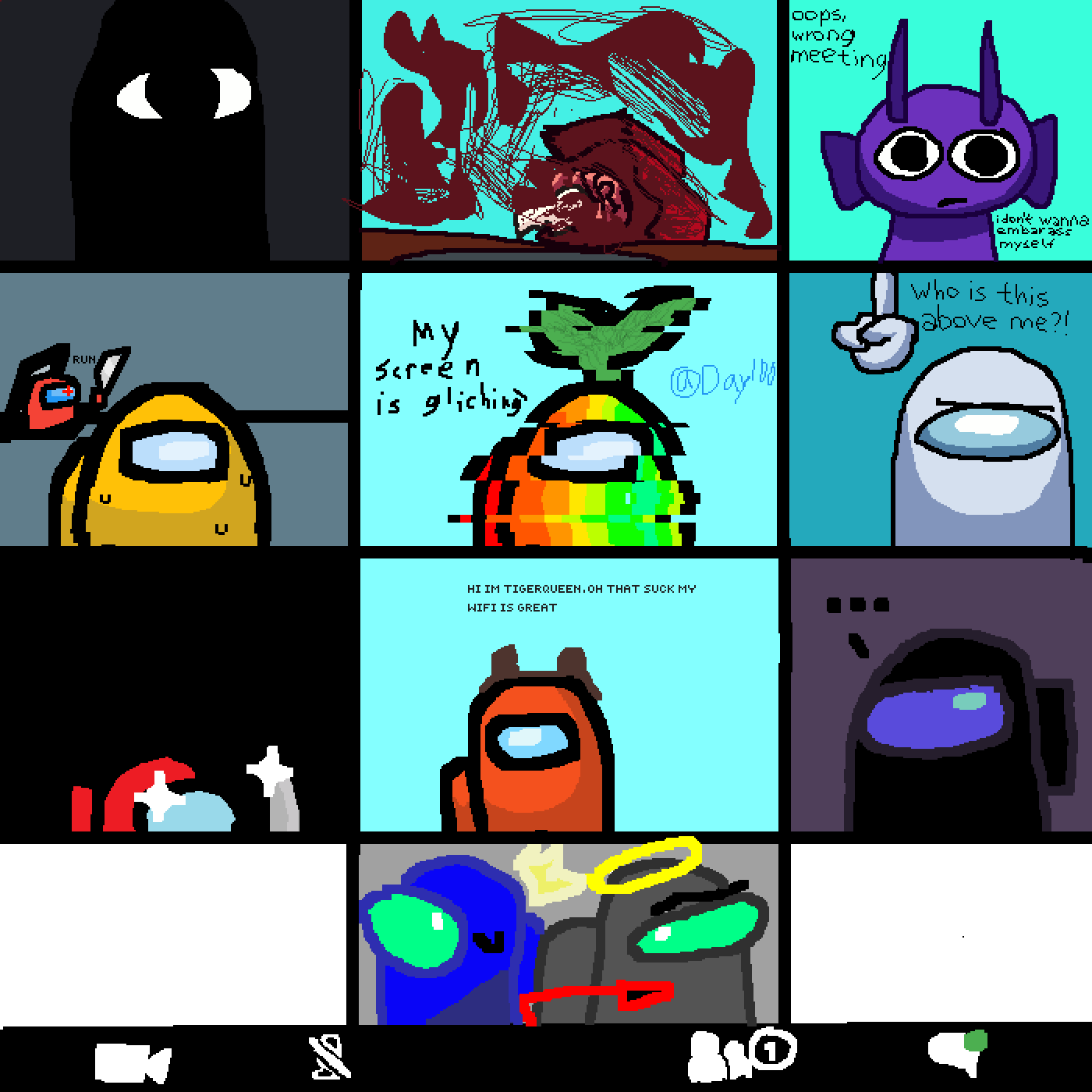 Pixilart - AMONGUS zoom meeting by Art-N-Scratch