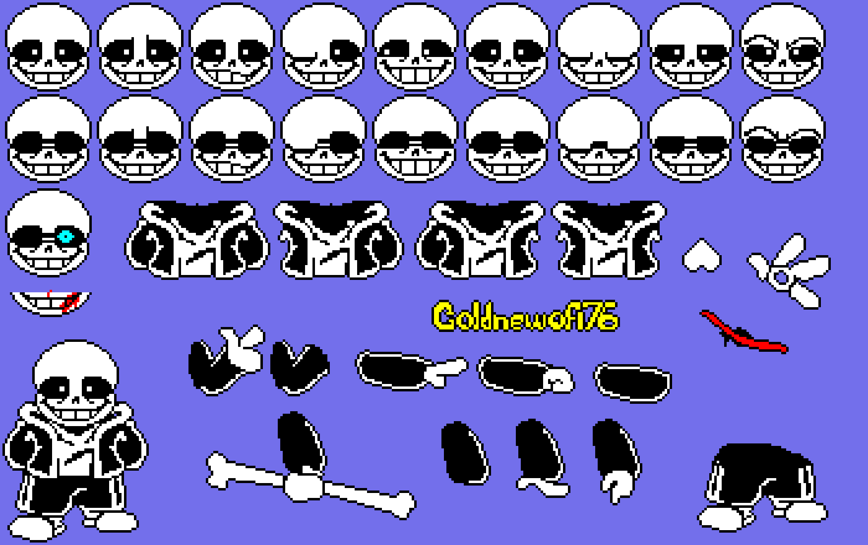 Pixilart - Sans Undertale - Spritesheet V4 by goldnewofl76