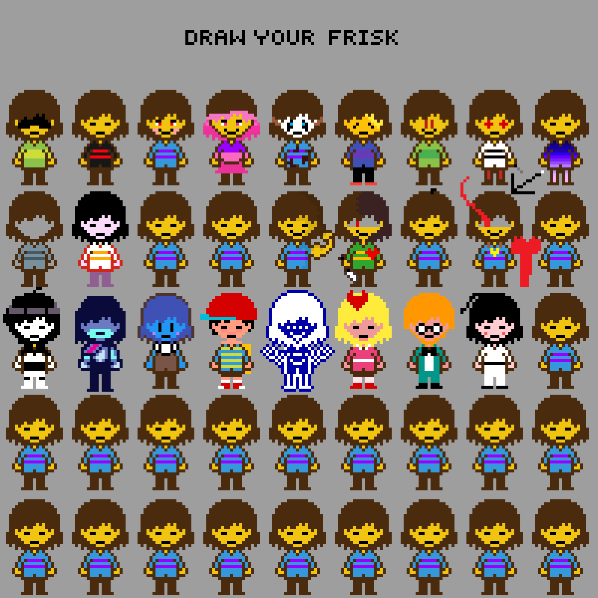 Pixilart - earthbound paula, jeff, and poo frisk. by DoctorErik