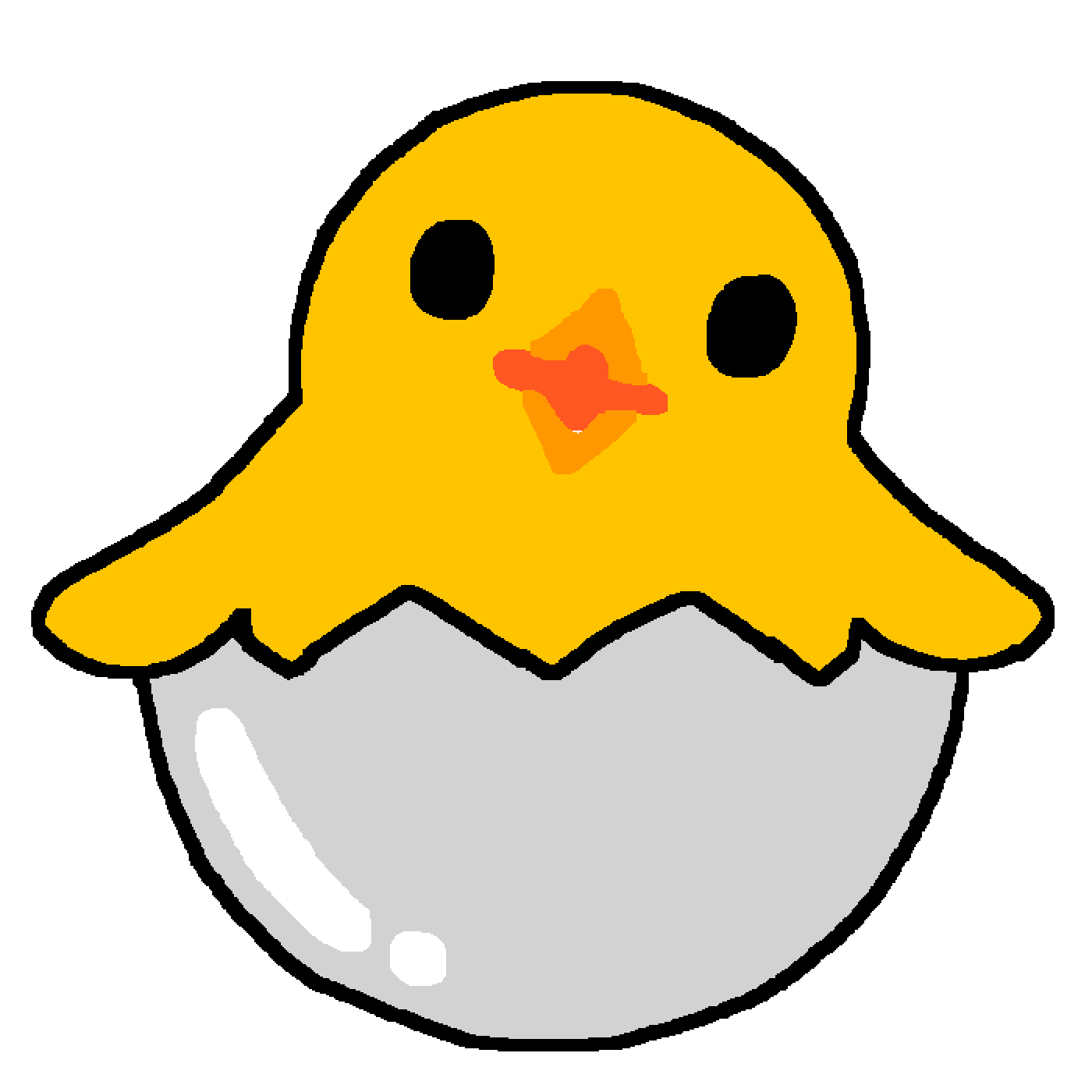 Pixilart - Hatching Chick Emoji 🐣 by notcreativegorl