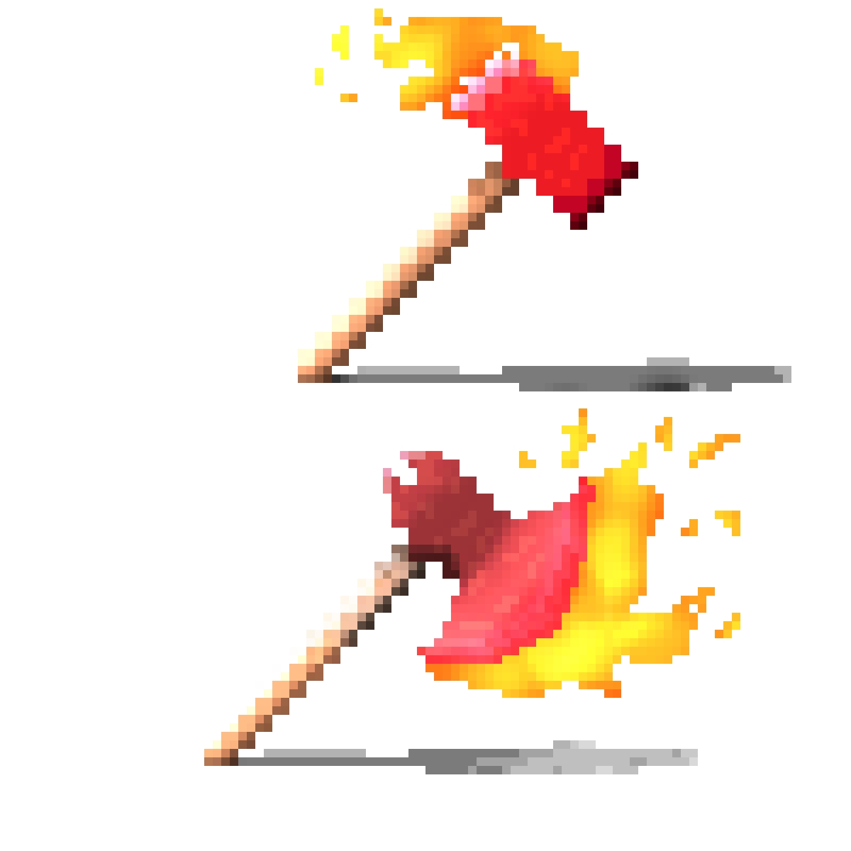 Pixilart Flame Axe And Hammer By Lolasmaster1221