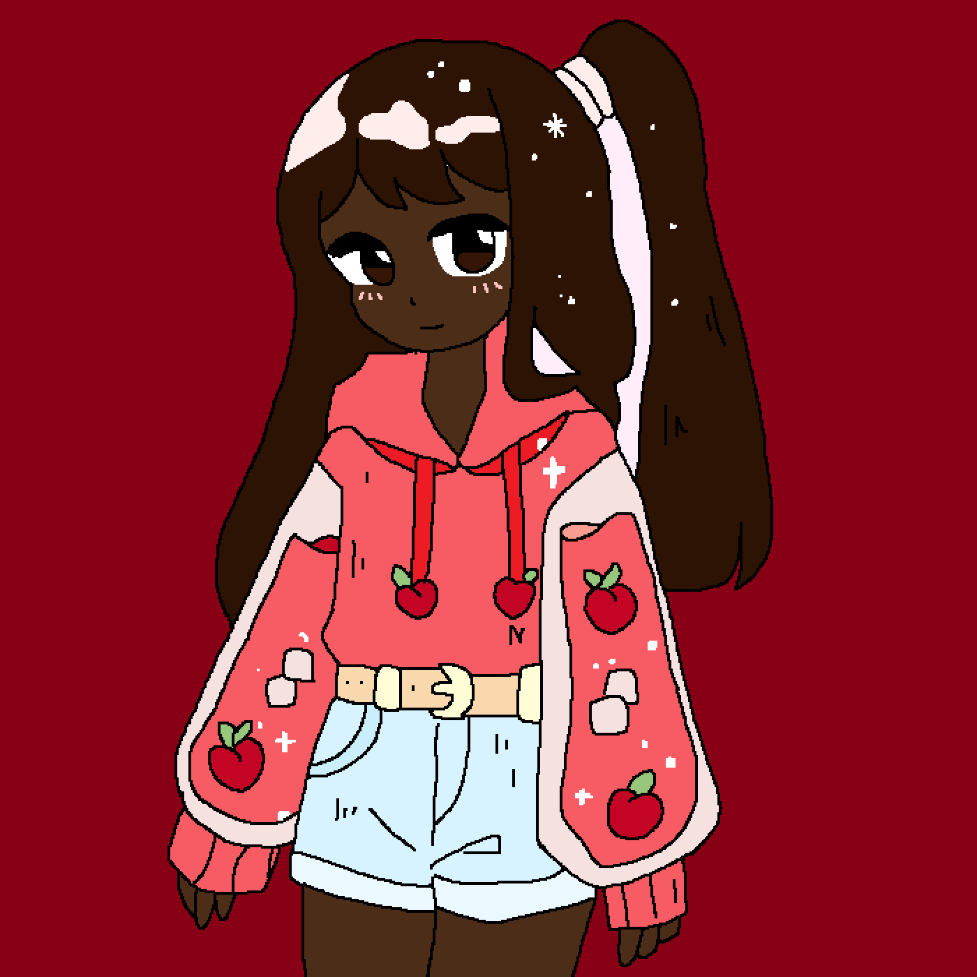 Pixilart - Apple girl collab by Bangchanwife