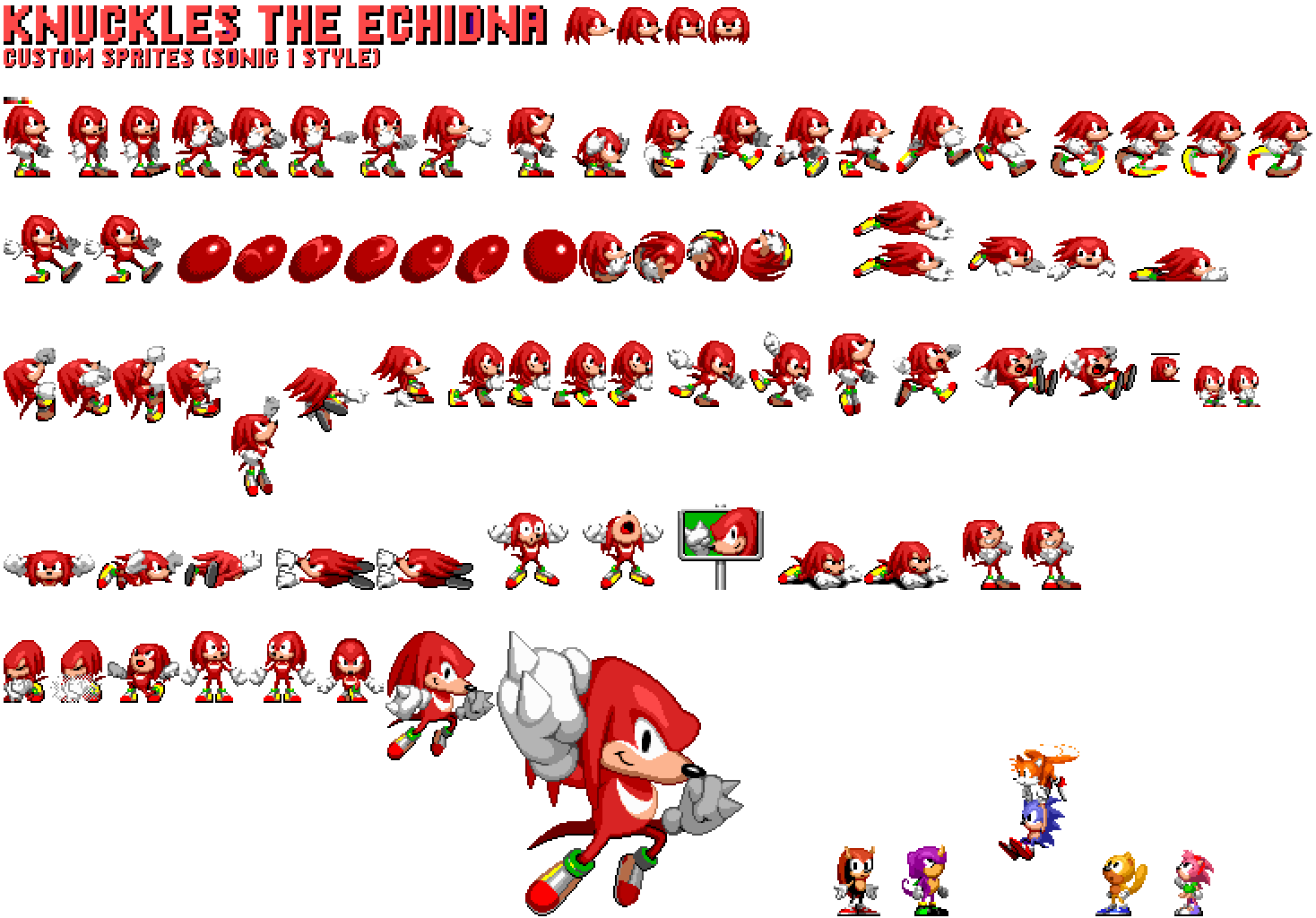 Pixilart - knuckles in sonic 1! by Kalviniscool