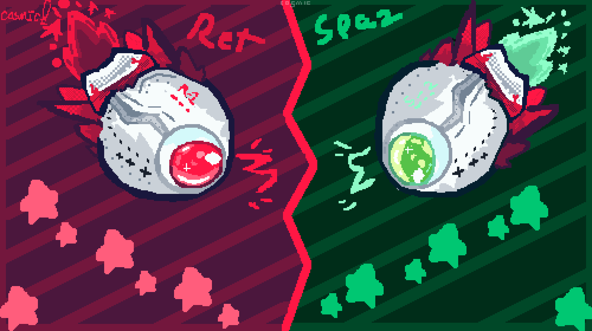 Pixilart - Ret and Spaz, from #terraria by CosmicColors